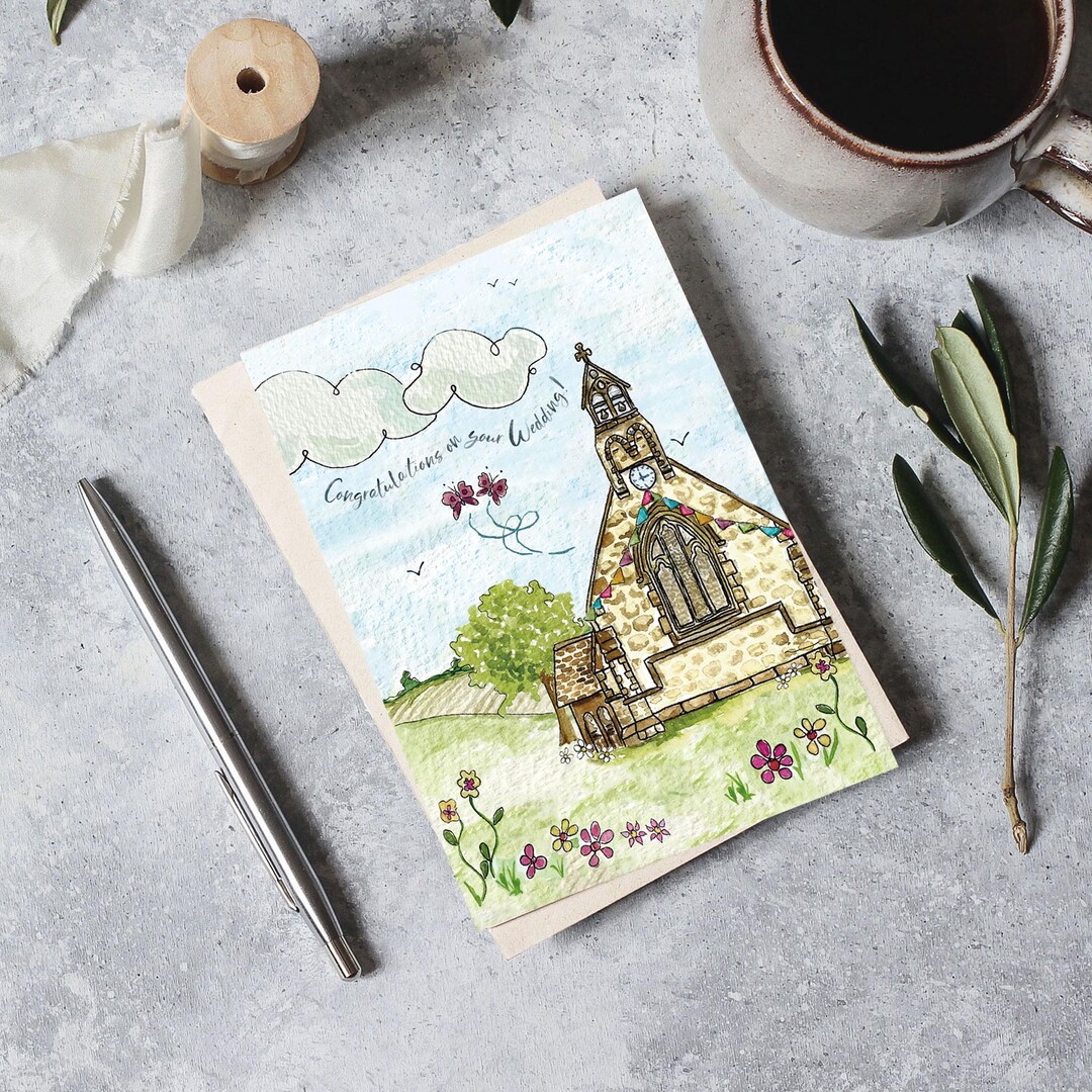 Congratulations on Your Wedding Church Card (A6) - Etsy