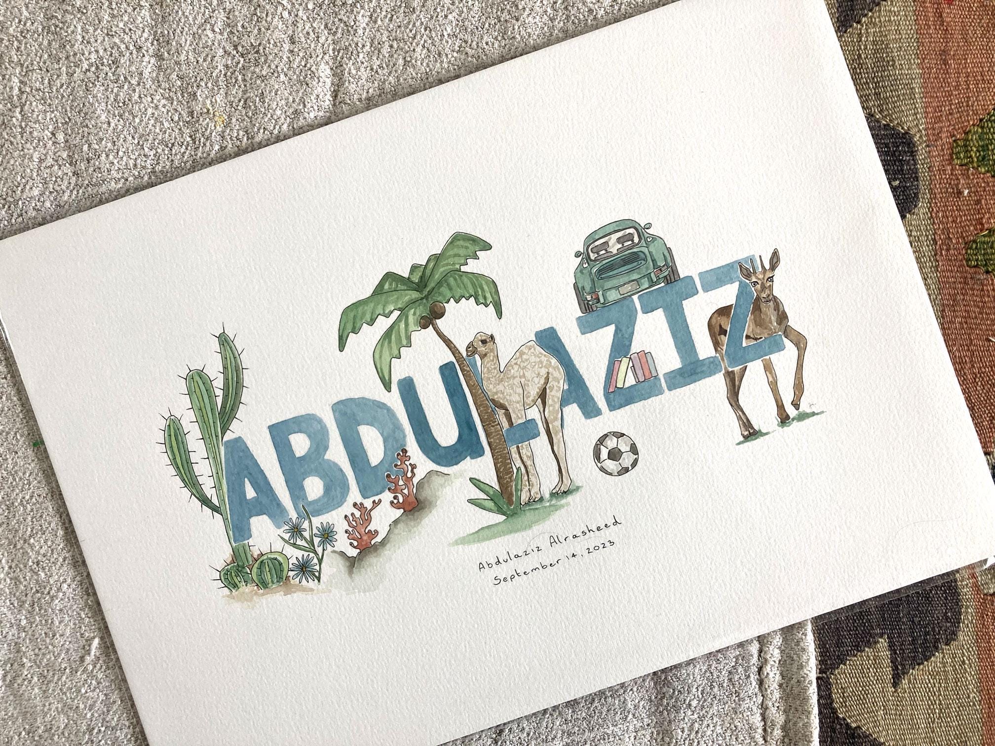 Personalised Name Print Created as an Original, Name Art, New Baby Gift ...