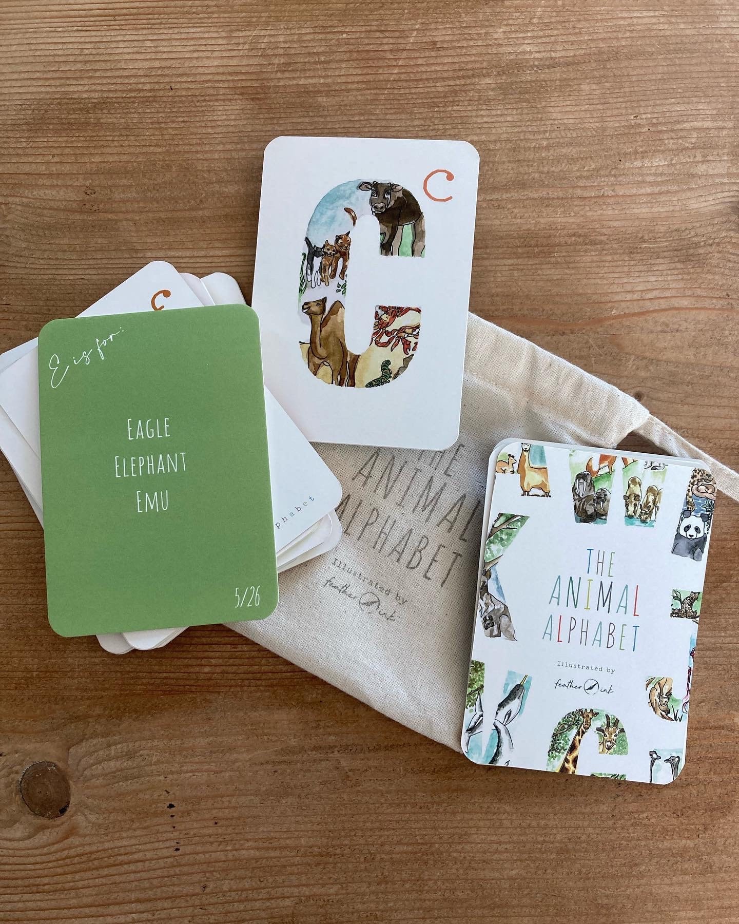 The Animal Alphabet flashcards — feather.ink
