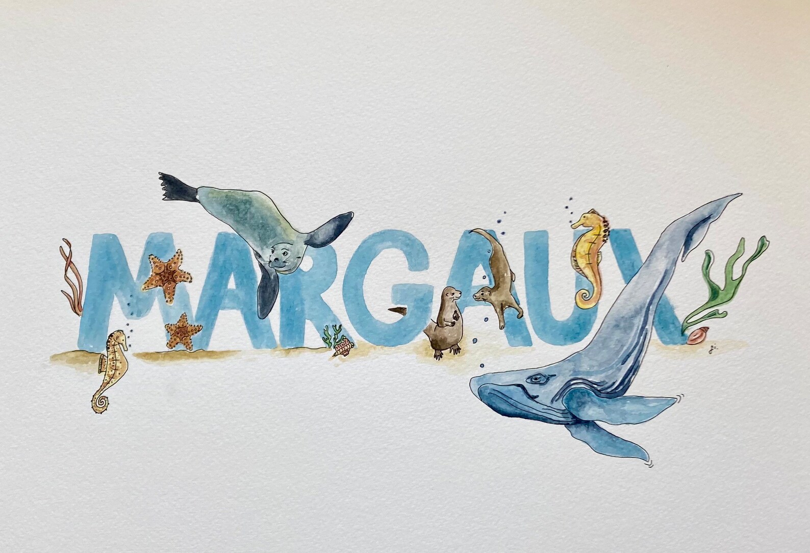 Personalised Name Print Created as an Original, Name Art, New Baby Gift ...