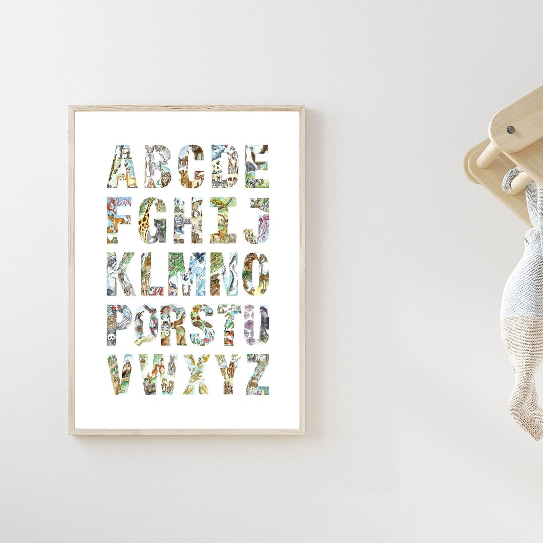 A-Z Animal Alphabet Poster - Etsy