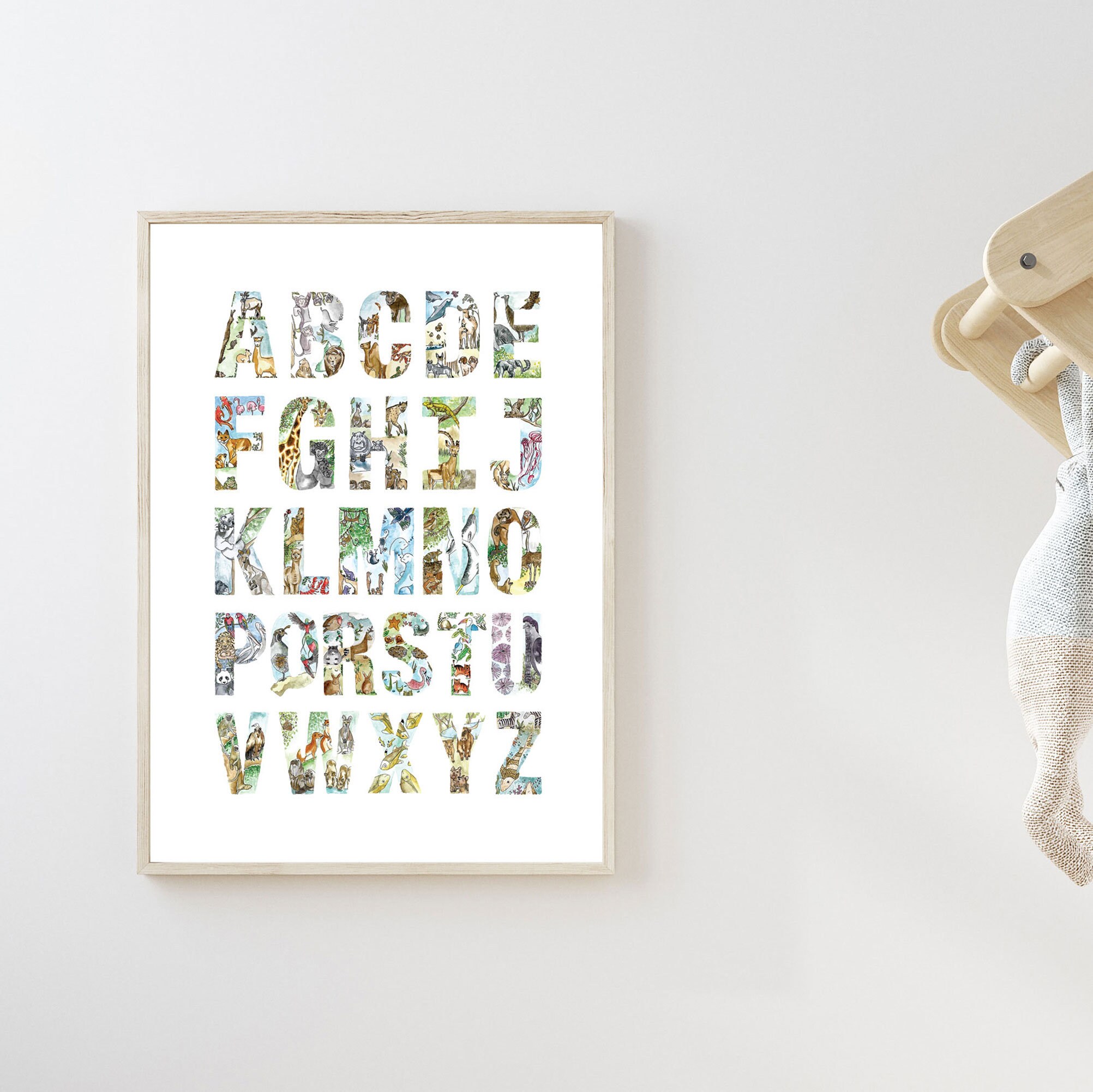 A-Z Animal Alphabet Poster - Etsy Canada