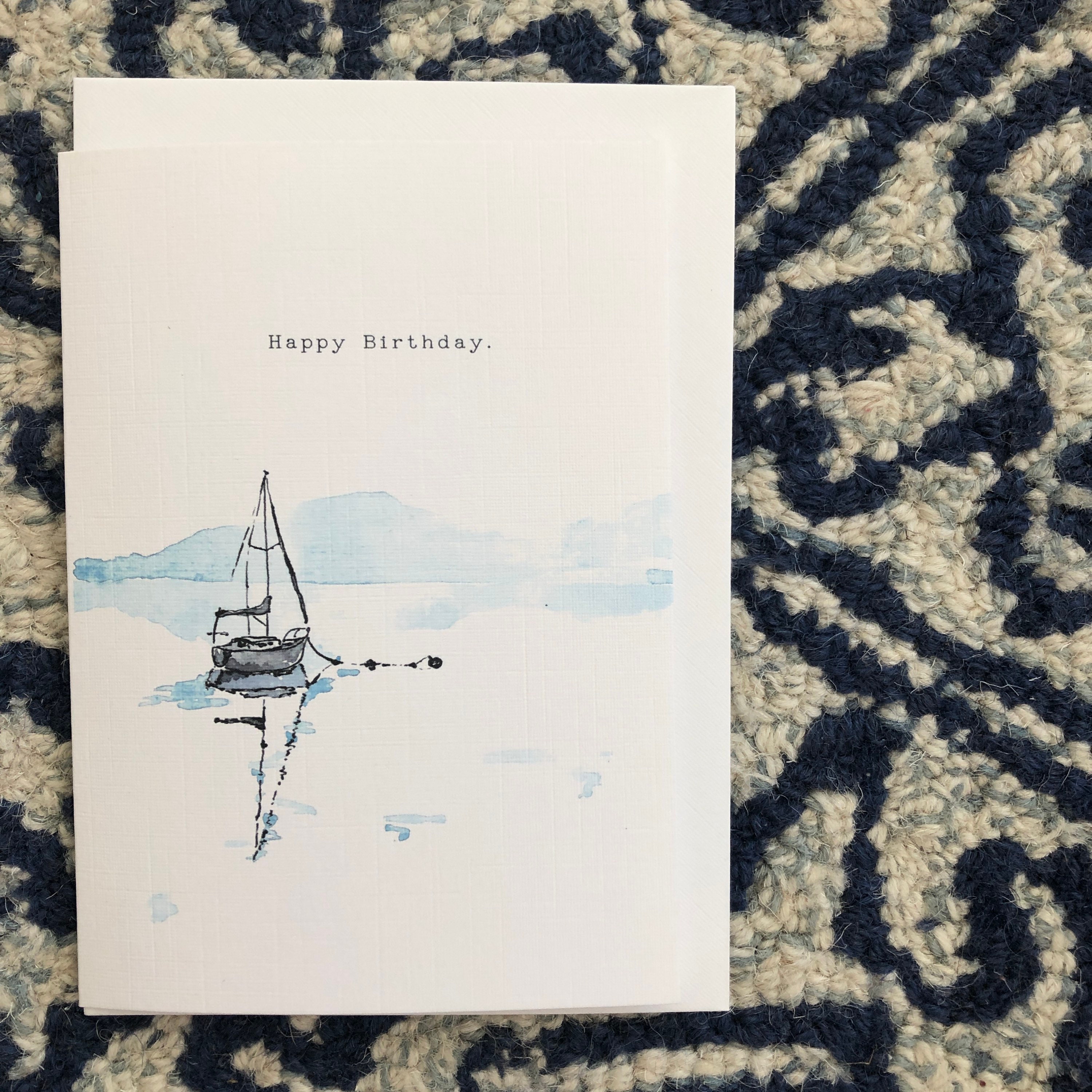 Happy Birthday Yacht Sailing Boat at Buoy Birthday Card A6 - Etsy