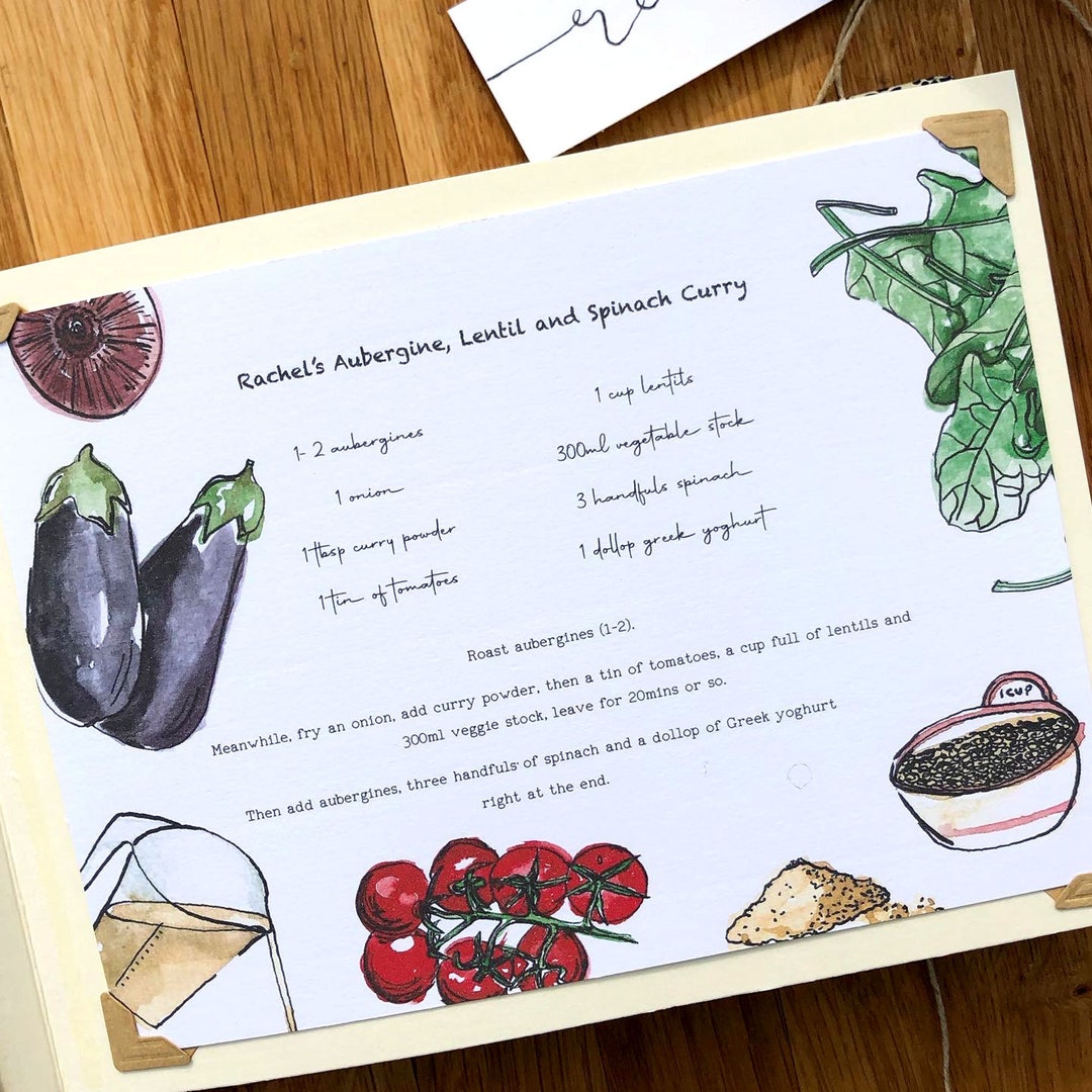 Custom Recipe Cards Pack of 5 - DIGITAL - Etsy