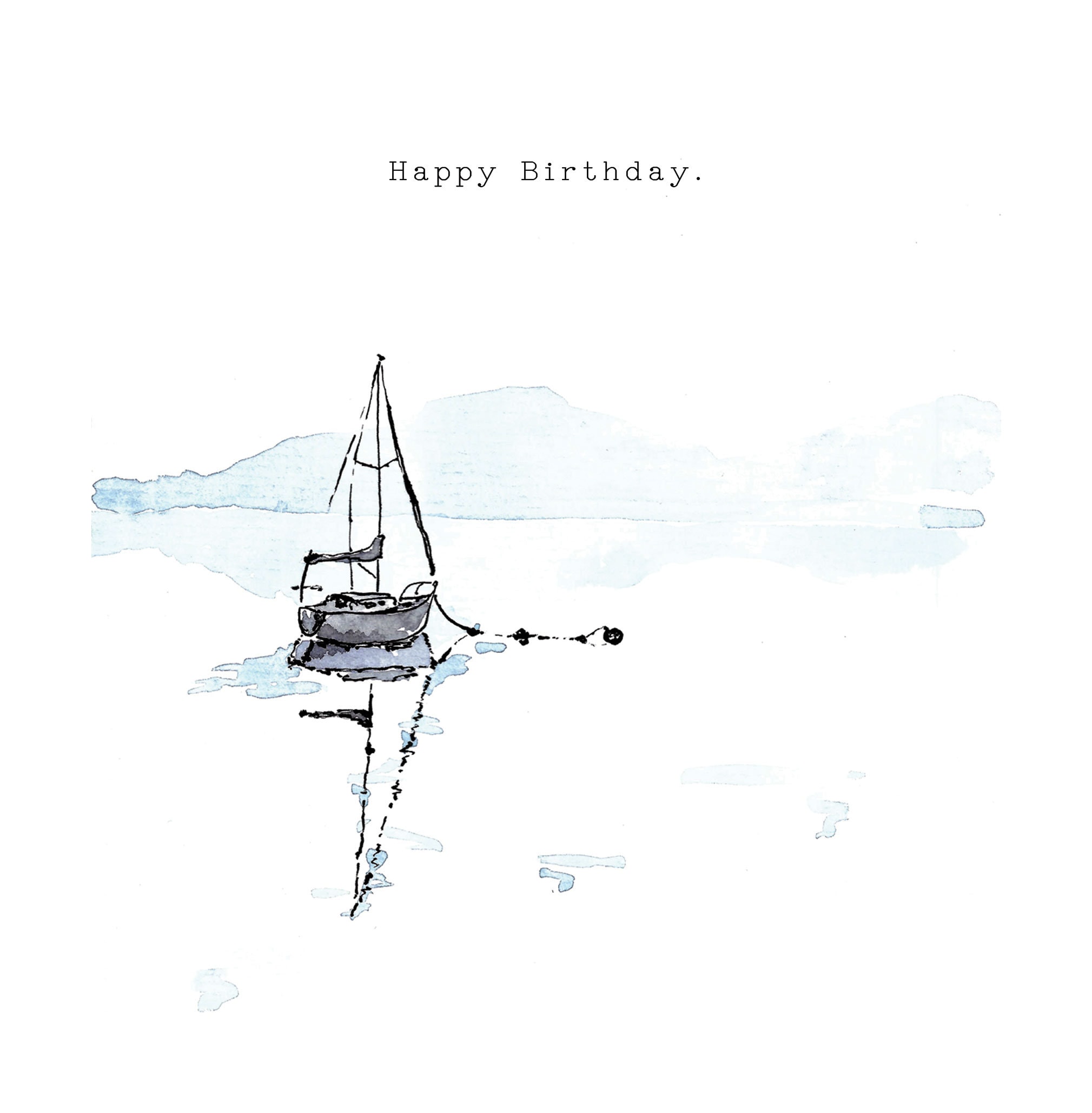 Happy Birthday Yacht Sailing Boat at Buoy Birthday Card A6 - Etsy