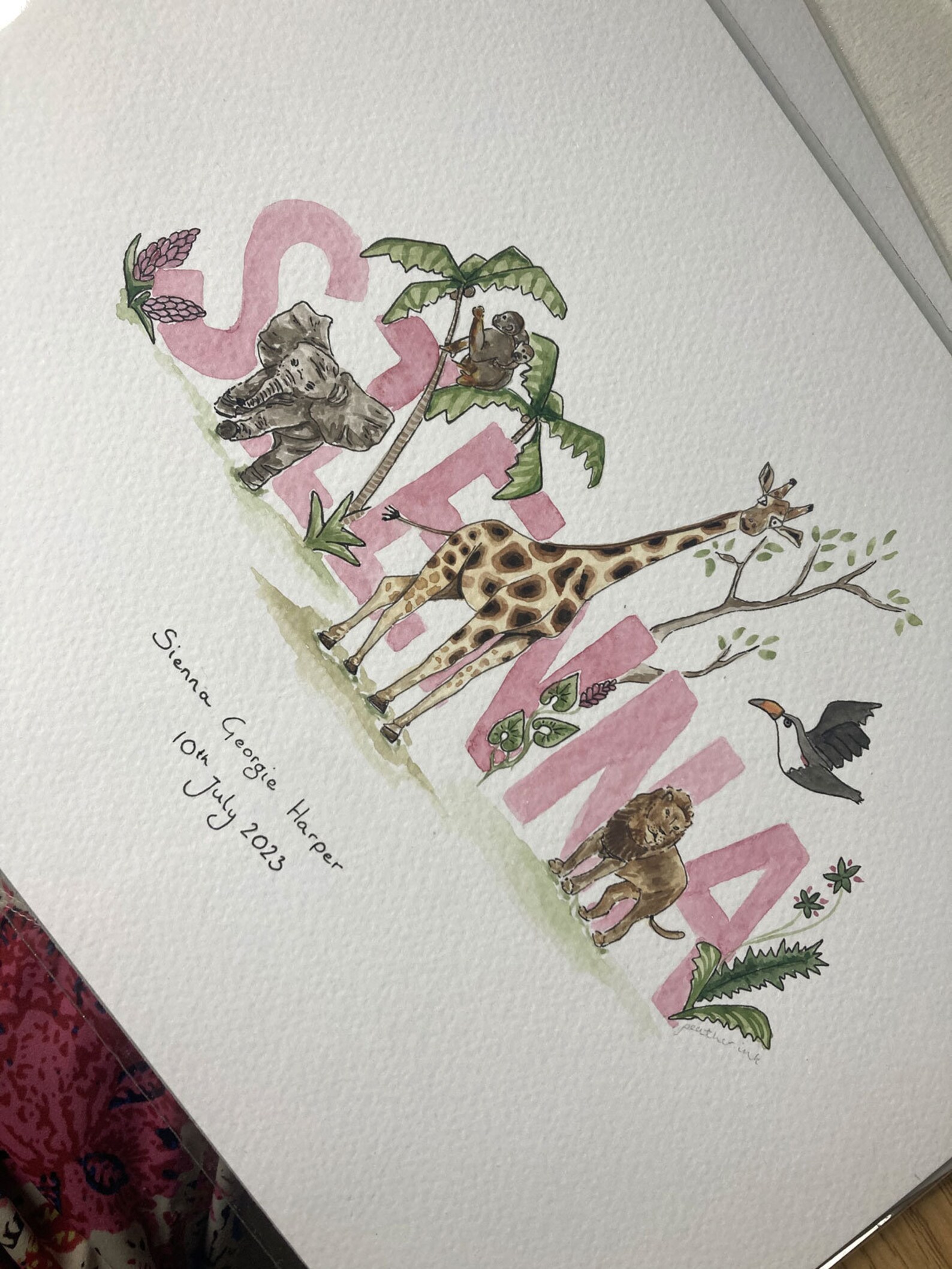 Personalised Name Print Created as an Original, Name Art, New Baby Gift ...