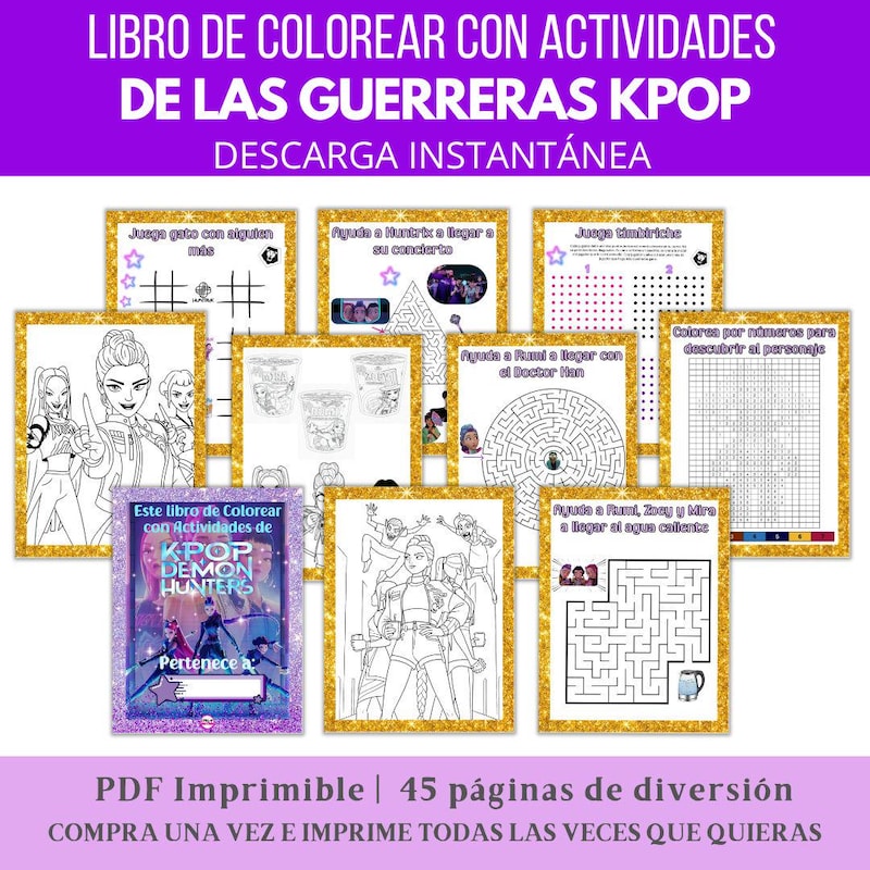 Kpop demon hunter guerreras kpop para colorear - Etsy.de