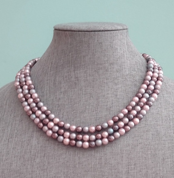 Vintage 3 strand necklace - Gem