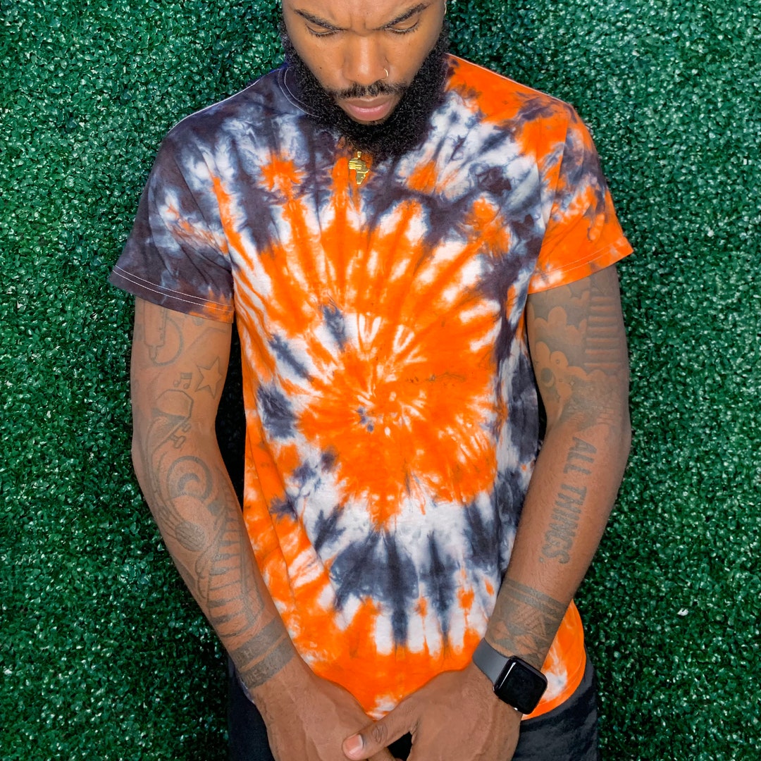 Orange and Black Spiral Tshirt Halloween Tshirt Orange Tie Dye Black ...