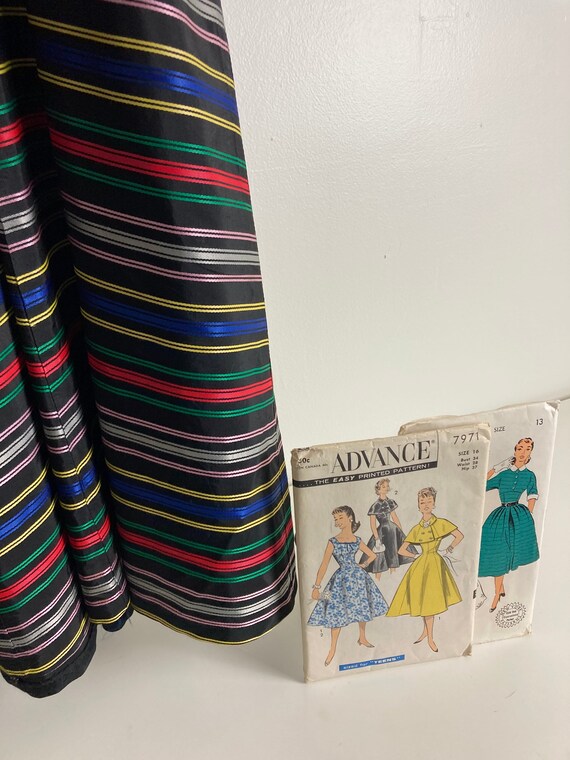 Black Rainbow Ribbon Cocktail Dress 30" waist - Gem