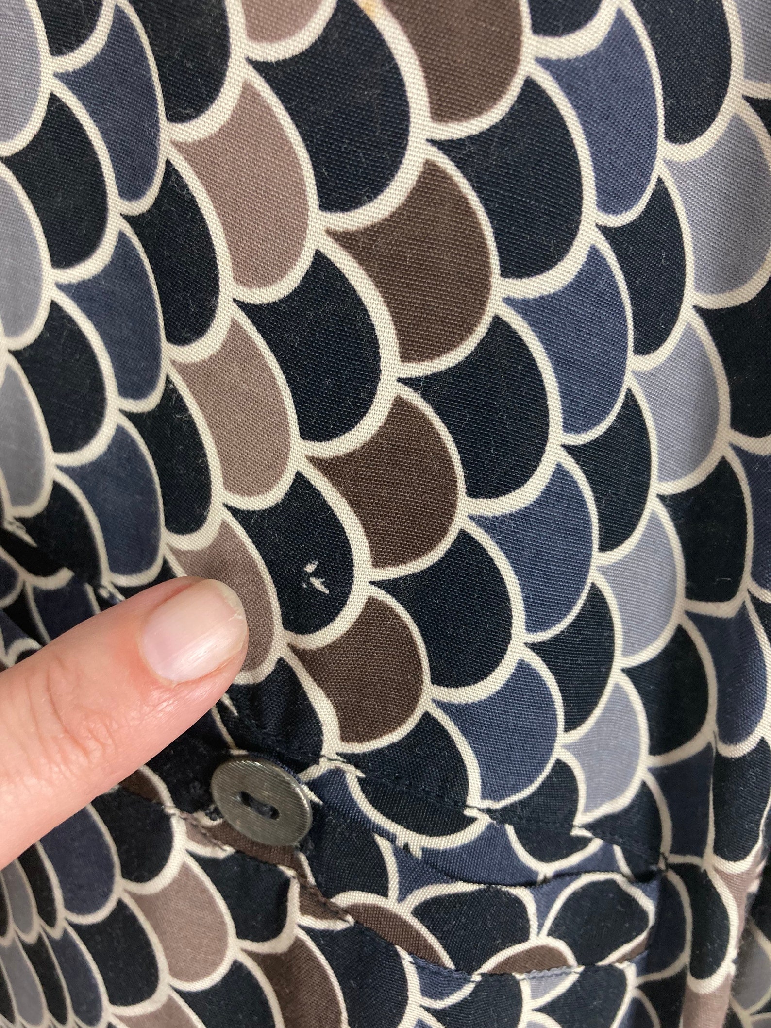 Modern Vintage Italian Fish Scale Button-up Shirt - Etsy