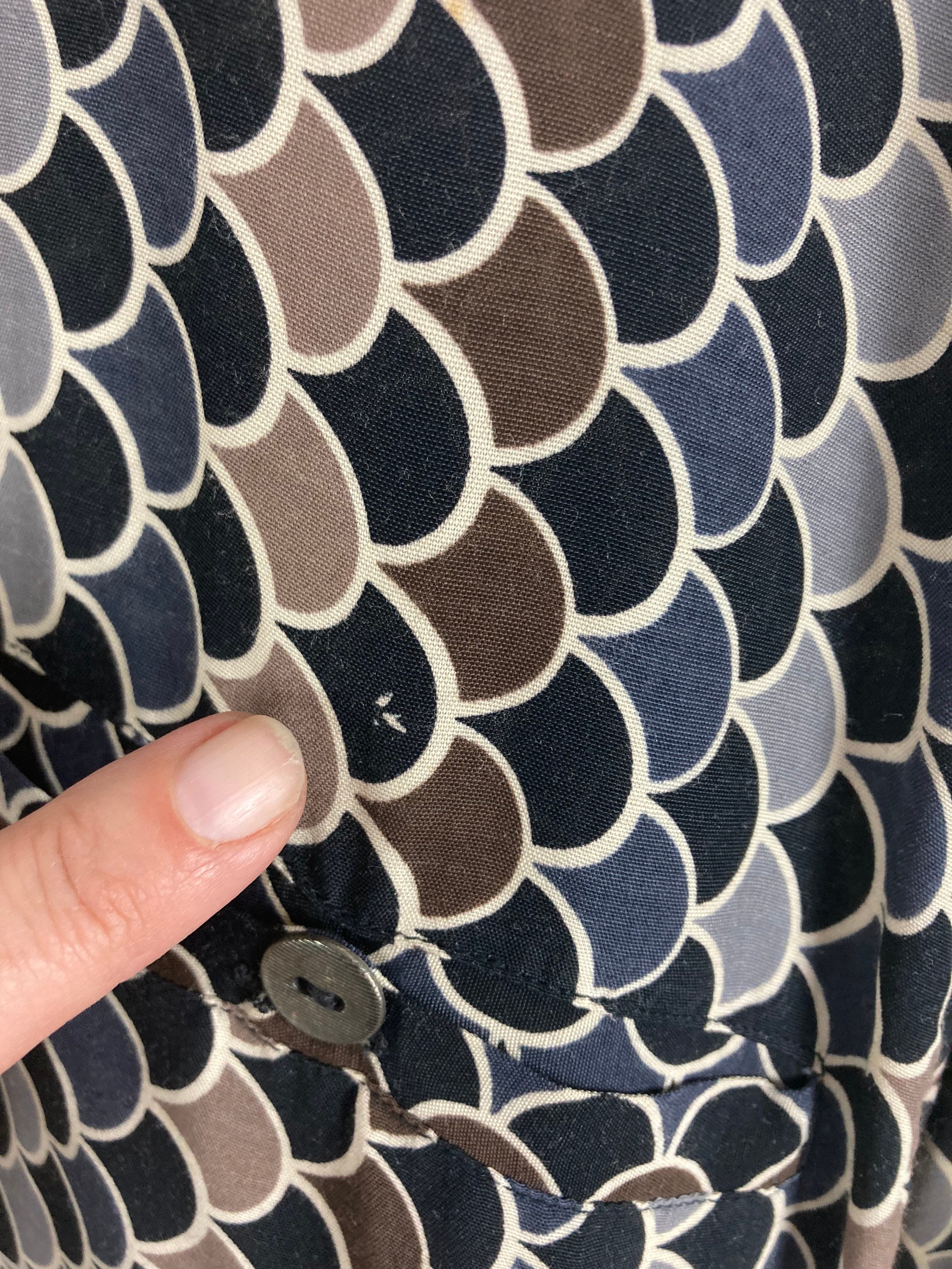 Modern Vintage Italian Fish Scale Button-up Shirt - Etsy