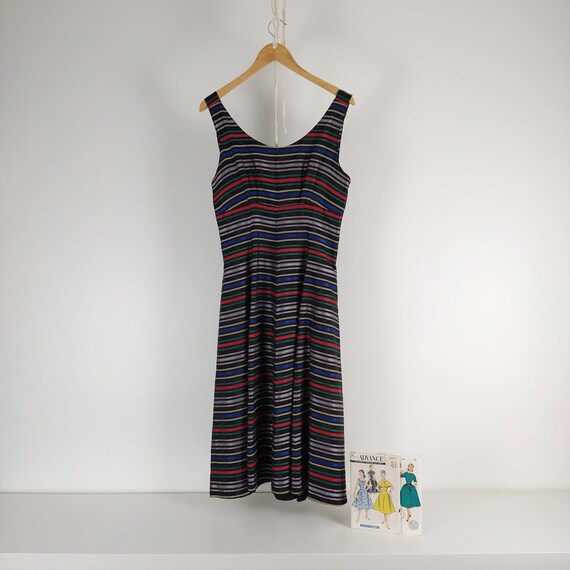 Black Rainbow Ribbon Cocktail Dress 30" waist - Gem