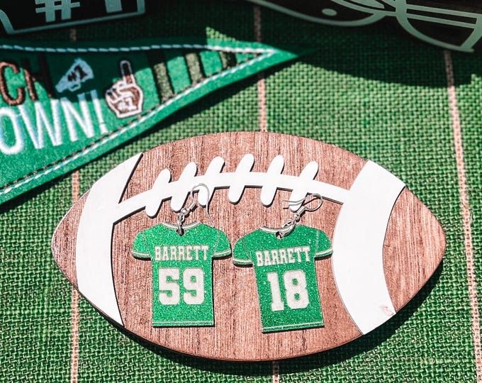 Football Jersey Earrings, Football Team Color Earrings, Game Day ...