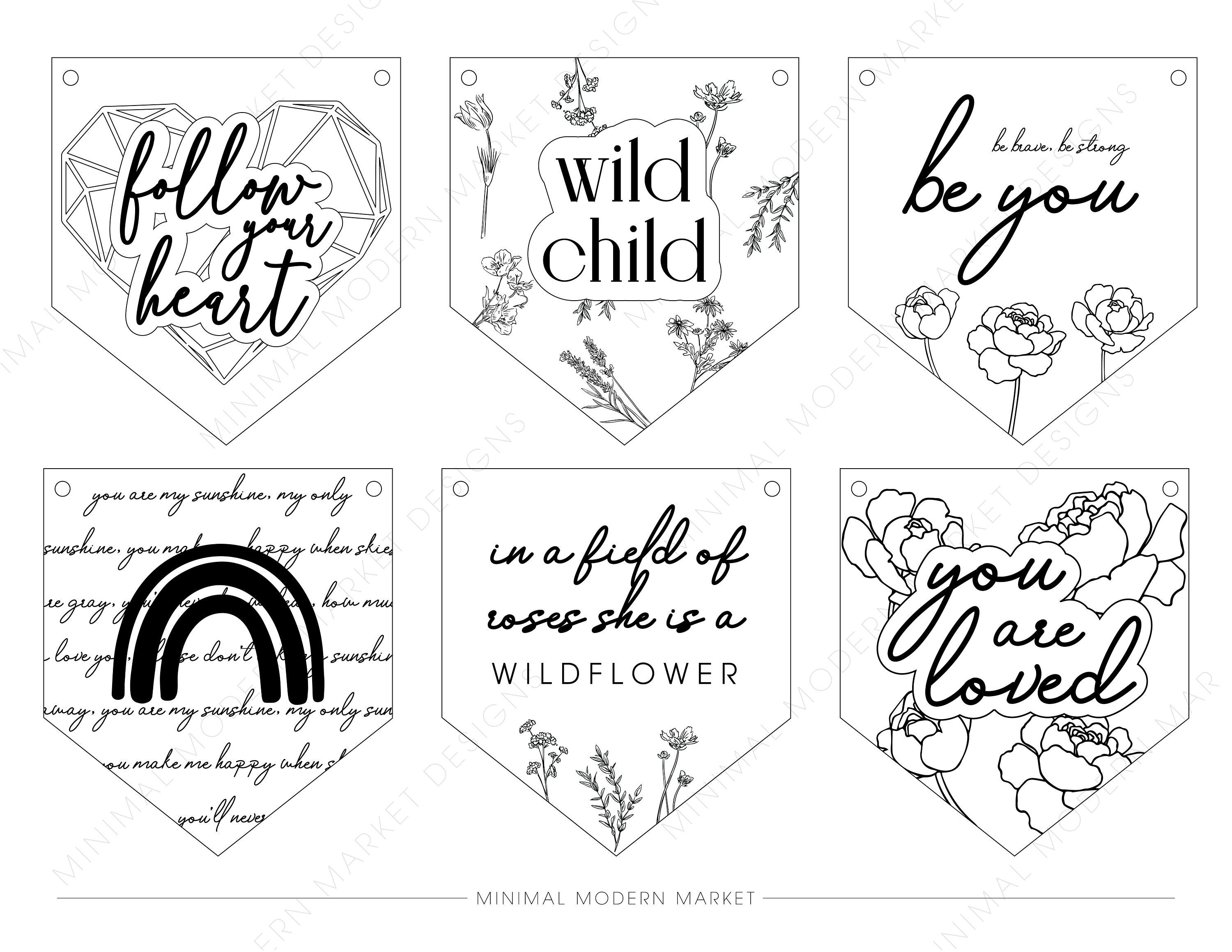 9 SVG Files Baby Girl Nursery / Kids Playroom Signs Bundle - Etsy