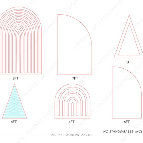 Rainbow Arch Prop SVG Template Birthday Party Event Wall - Etsy