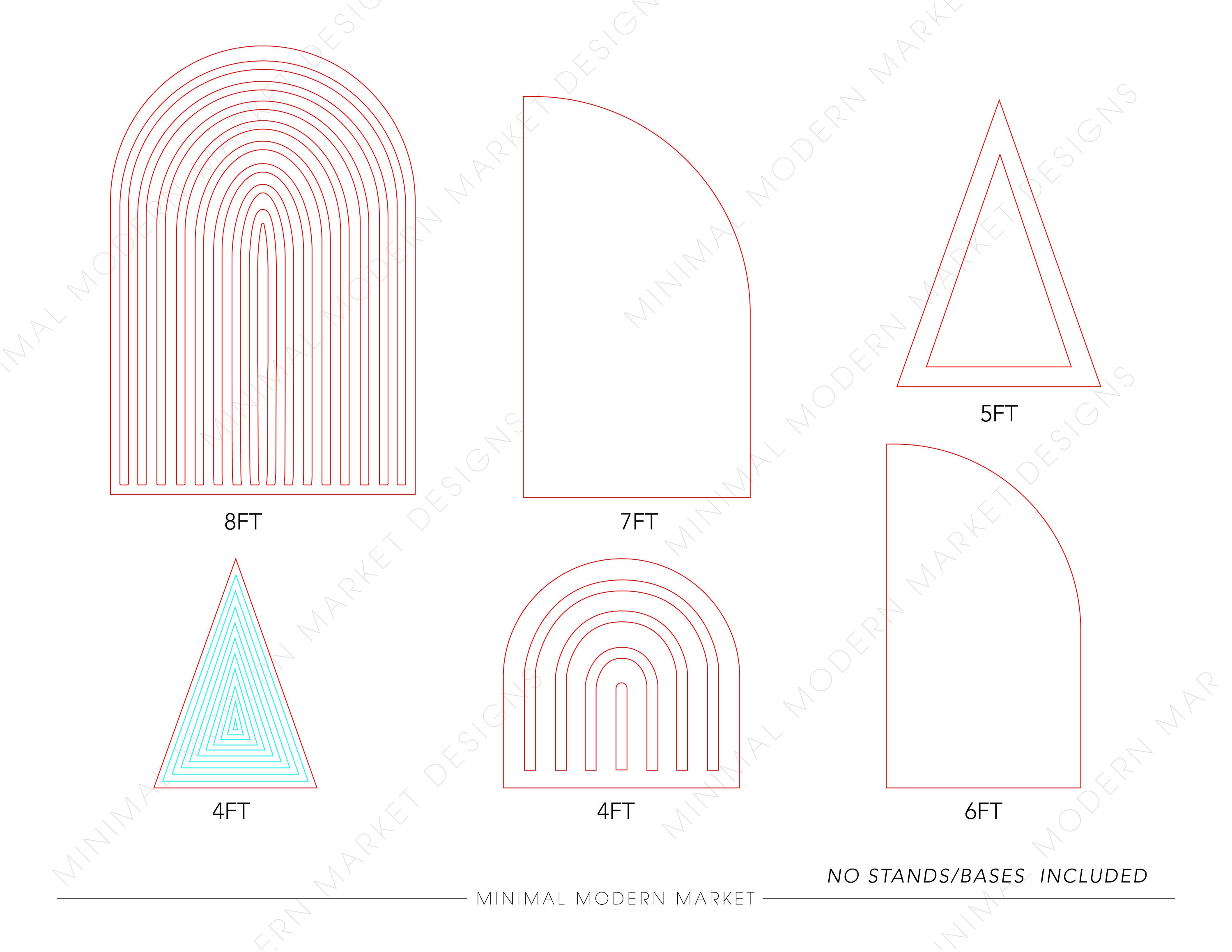 Rainbow Backdrop Set Prop SVG Template, Birthday, Party, Event, Wall ...