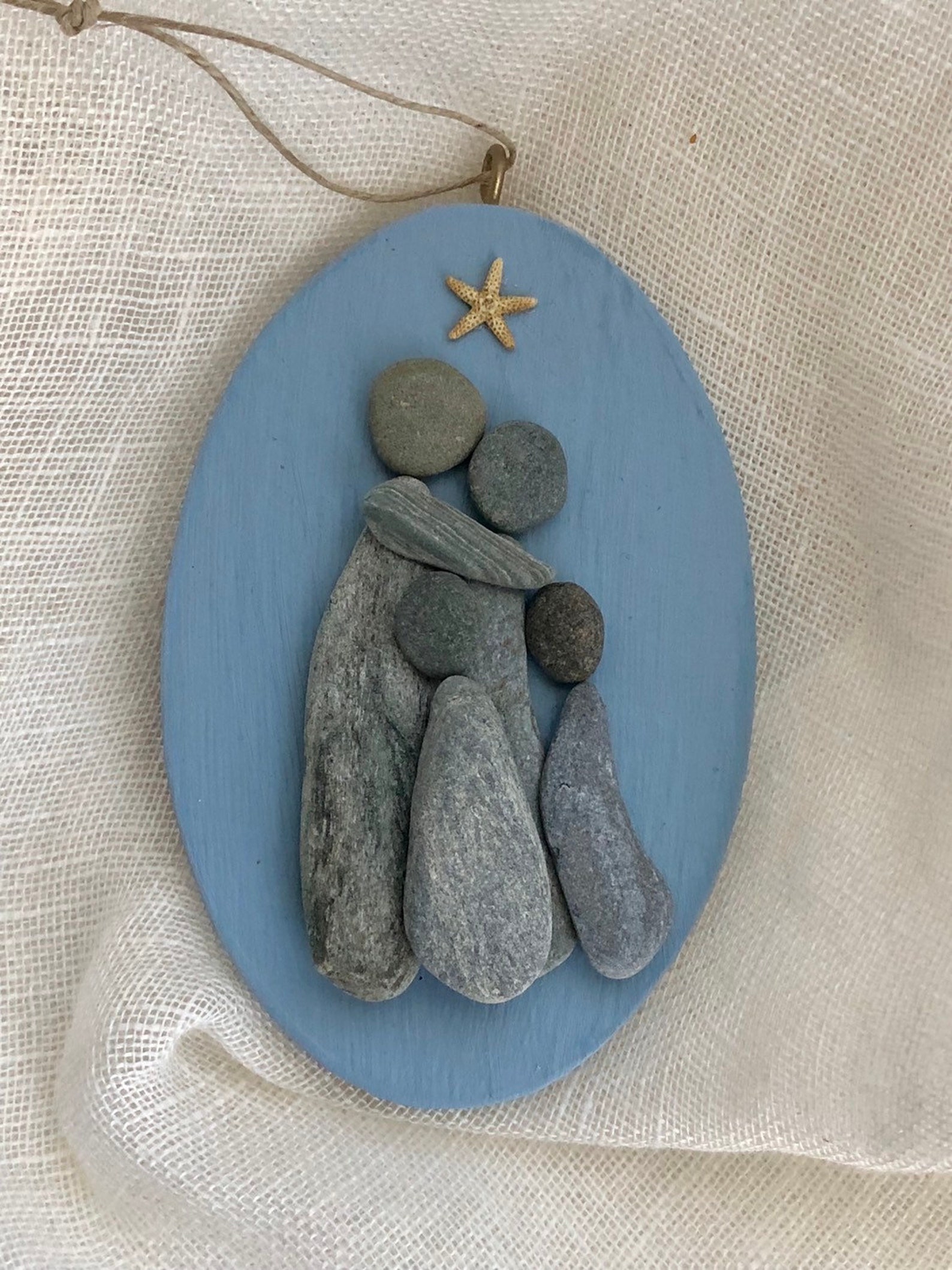 Family ornament/pebble family/family name ornament/pebble art | Etsy
