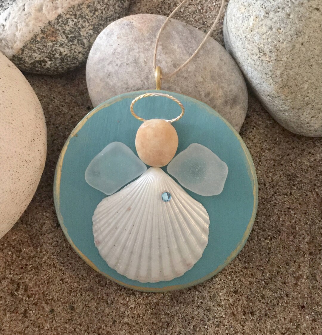 Angel/shell Angel/guardian Angel/ Sanibel Shell Ornament - Etsy