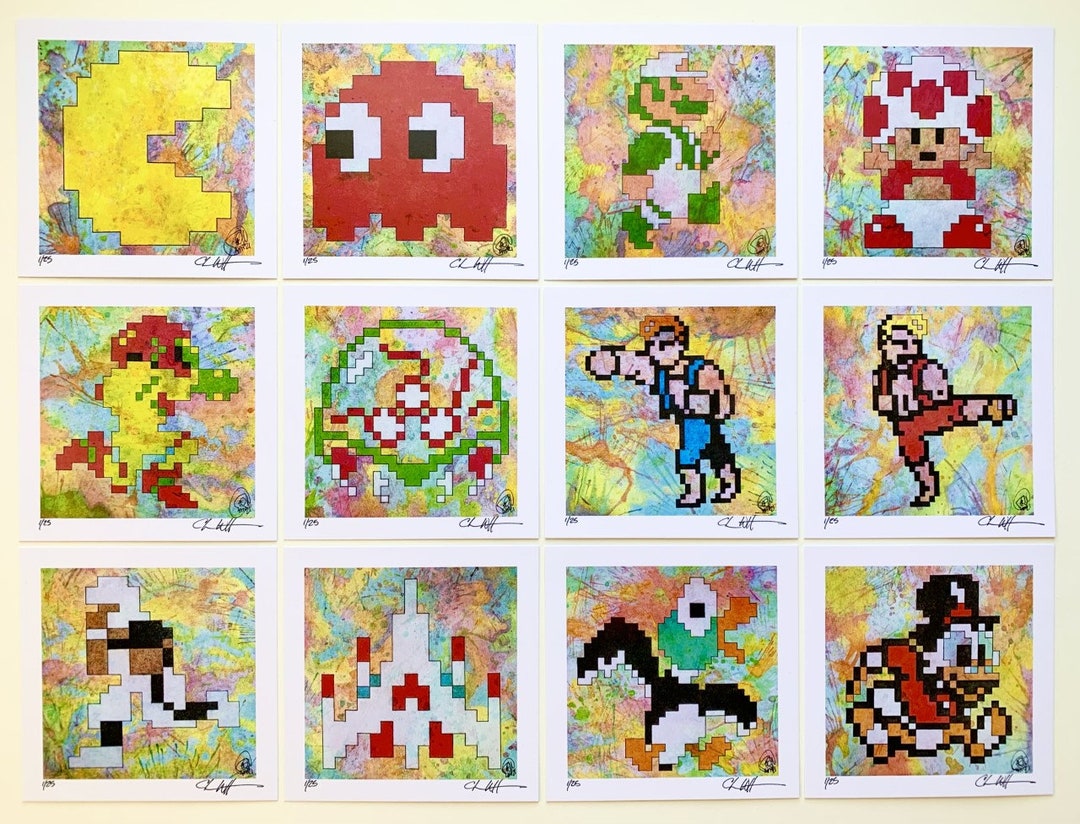 8 Bit Limited Edition Fan Art Set - Second 12 - 6"x6" - Etsy