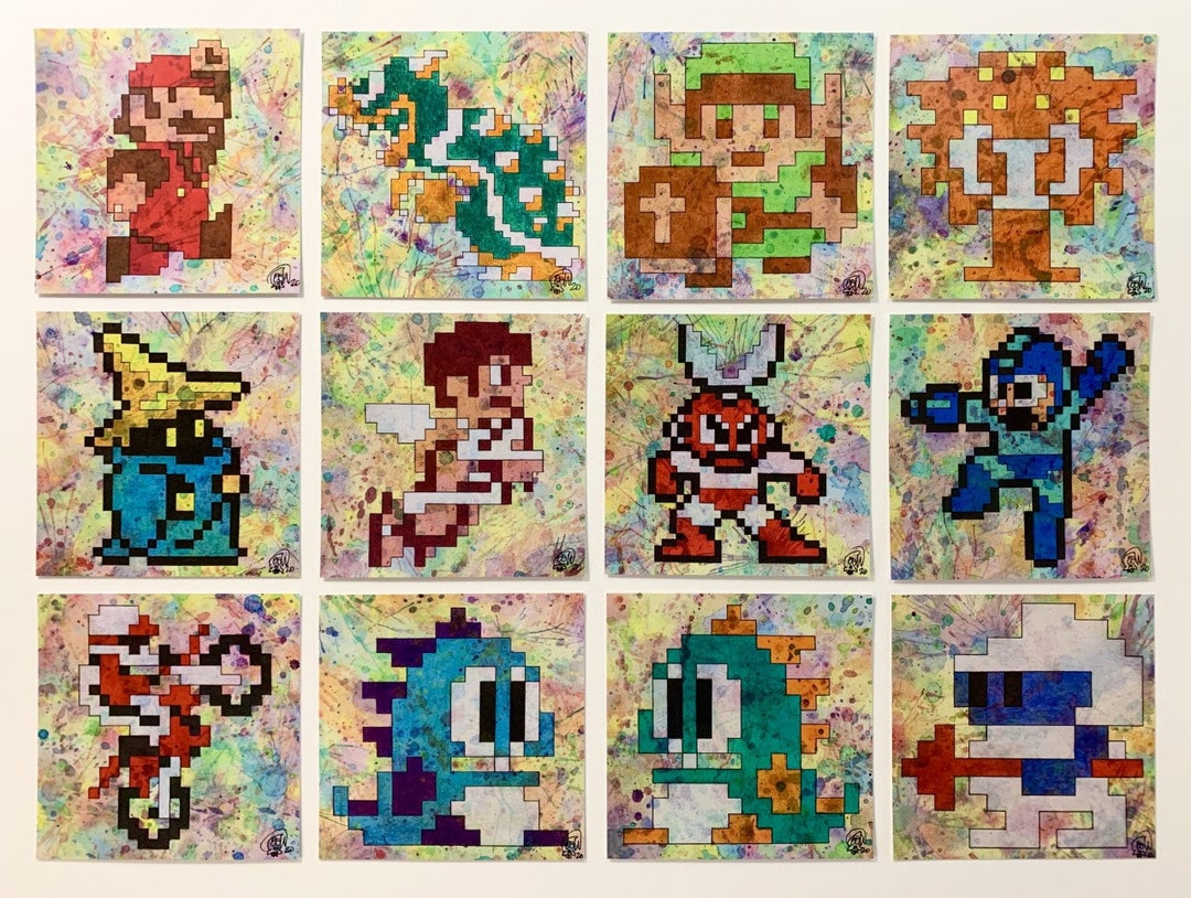 8-bit Fan Art Set, First 12, Open Edition Full Bleed - 5"x5" - Etsy