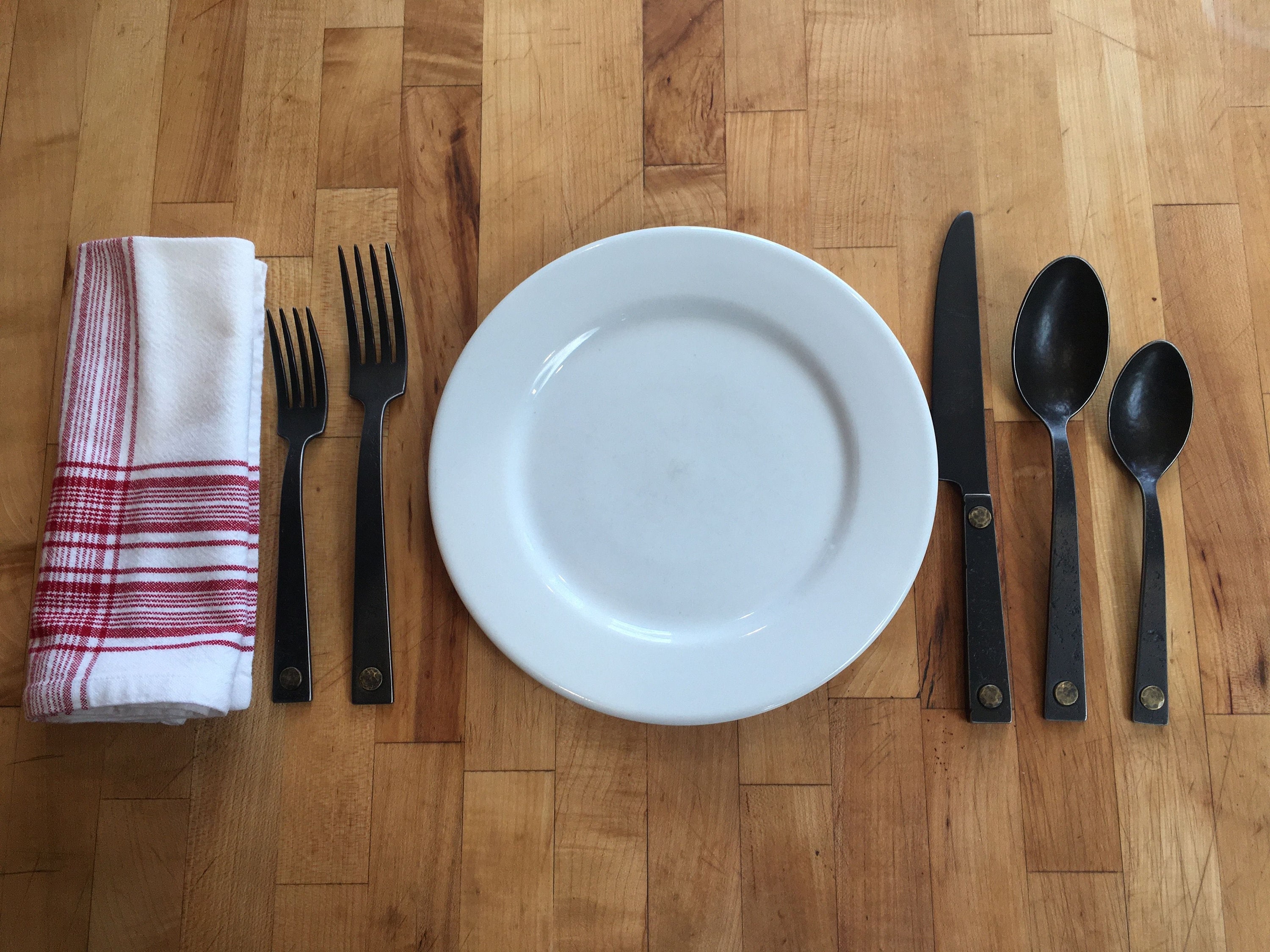 Hammered Steel Rivet Flatware - Etsy