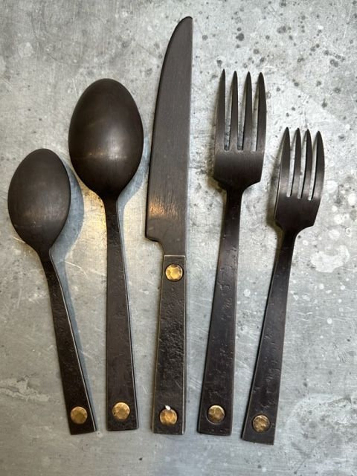 Jefferson Mack Rivet Flatware, Forged Silverware, Stainless Eating ...