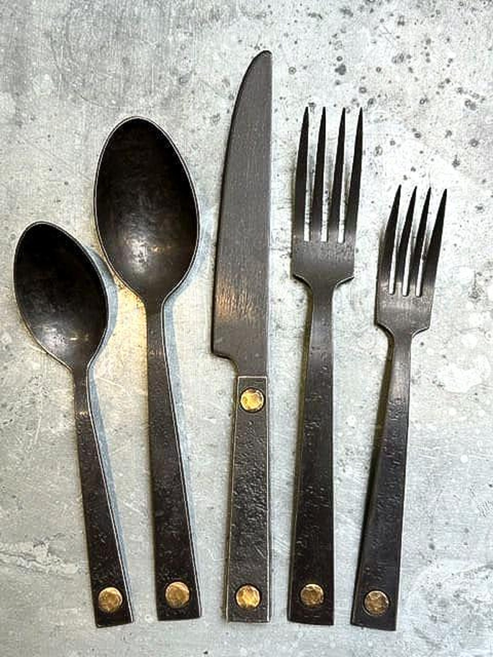 Jefferson Mack Rivet Flatware, Forged Silverware, Stainless Eating ...
