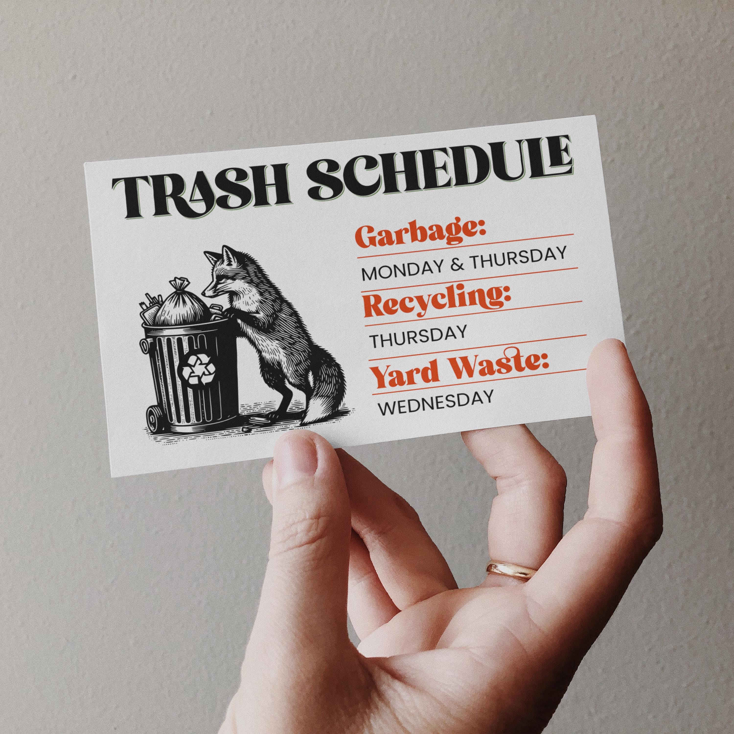 Custom Trash Schedule Magnet: Garbage, Recycling Reminder - Etsy
