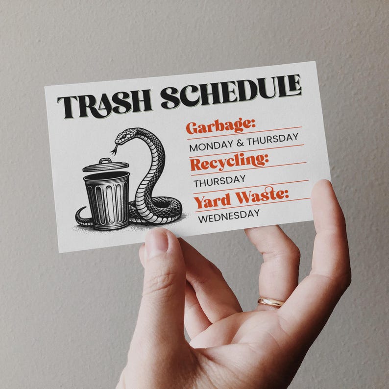Trash Take Out Reminder Magnet- Garbage Pick up Schedule Custom Magnet ...