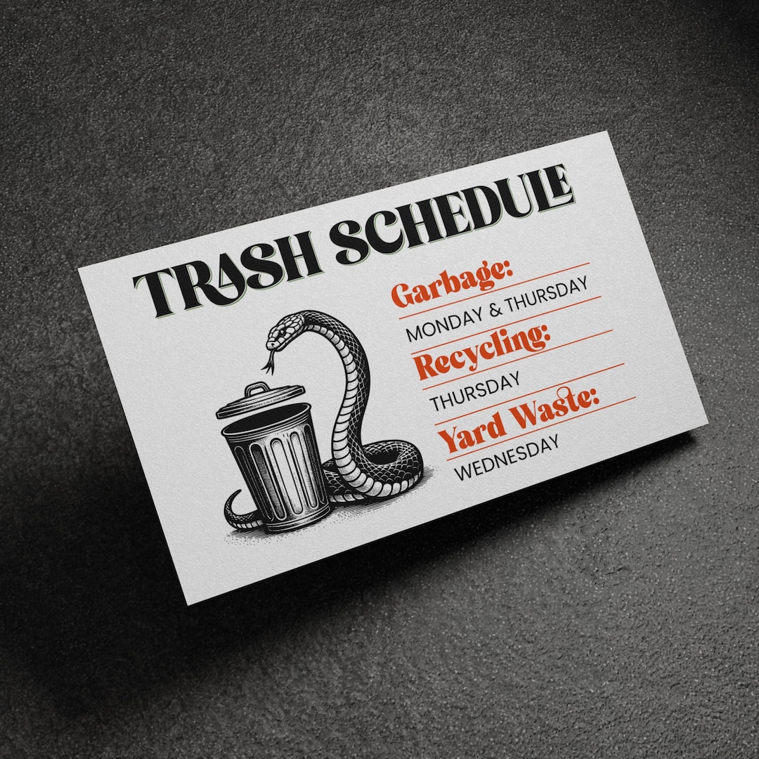 Trash Take Out Reminder Magnet- Garbage Pick up Schedule Custom Magnet ...