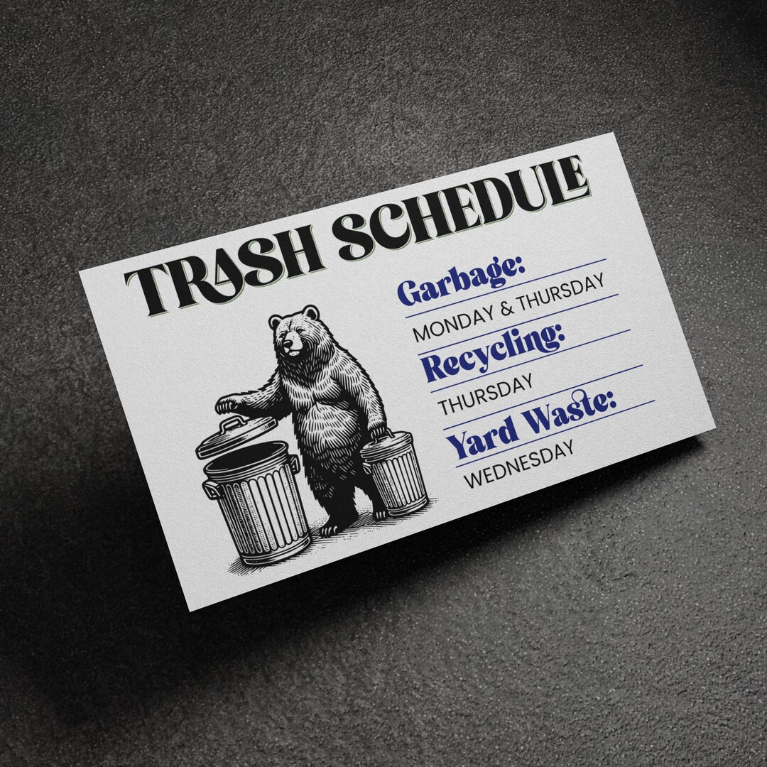 Trash Take Out Reminder Magnet- Garbage Pick up Schedule Custom Magnet ...