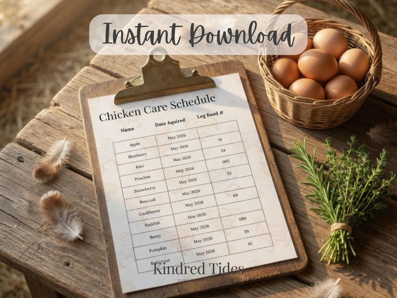 Chicken Care Schedule Printable | Daily, Weekly, Monthly Coop ...