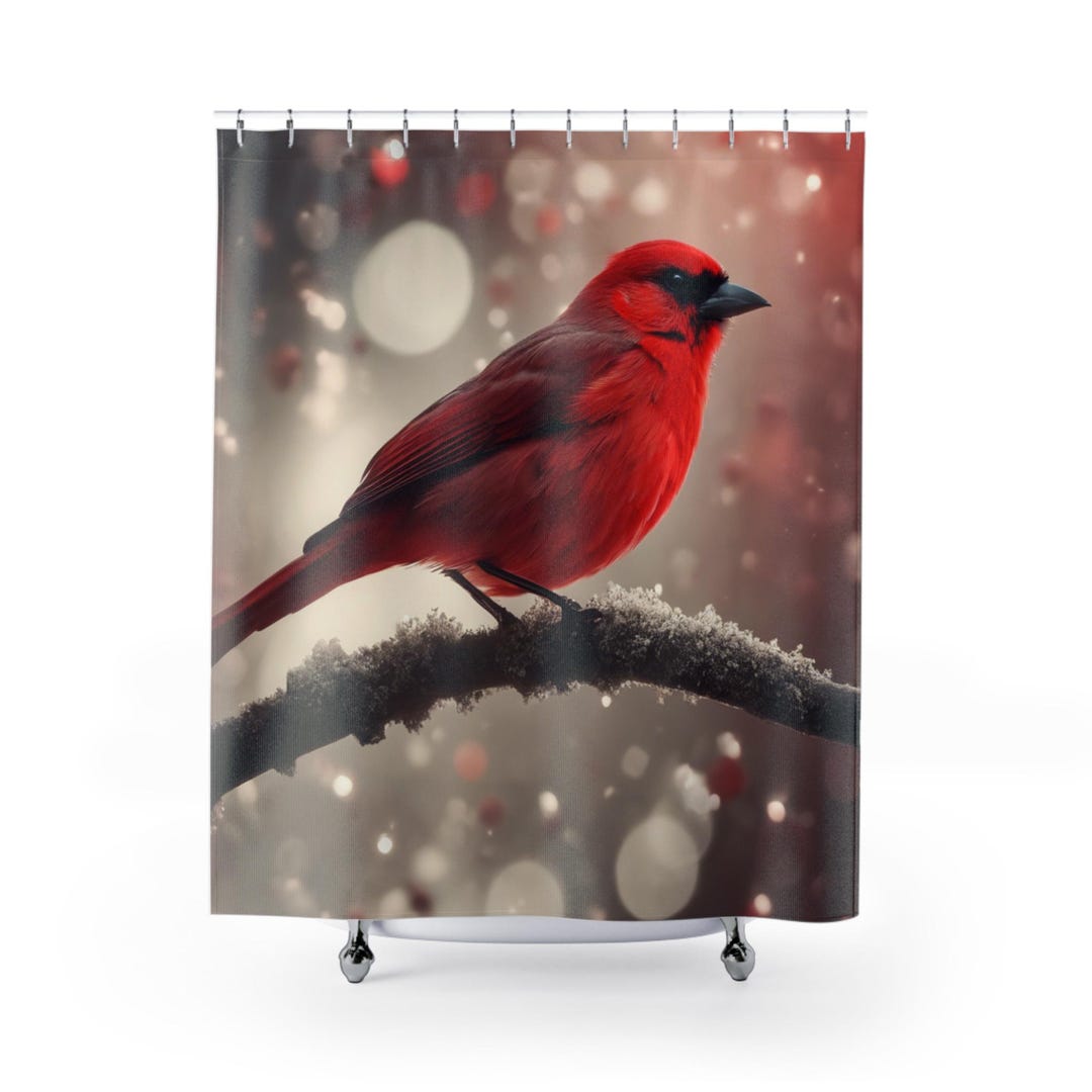 Red Bird Shower Curtains - Etsy