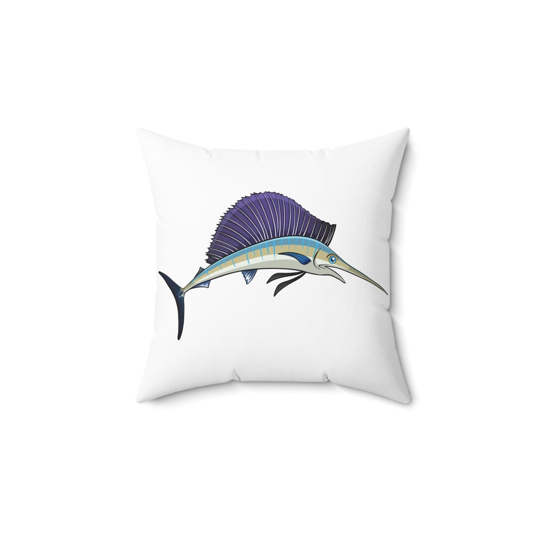 Swordfish Spun Polyester Square Pillow - Etsy