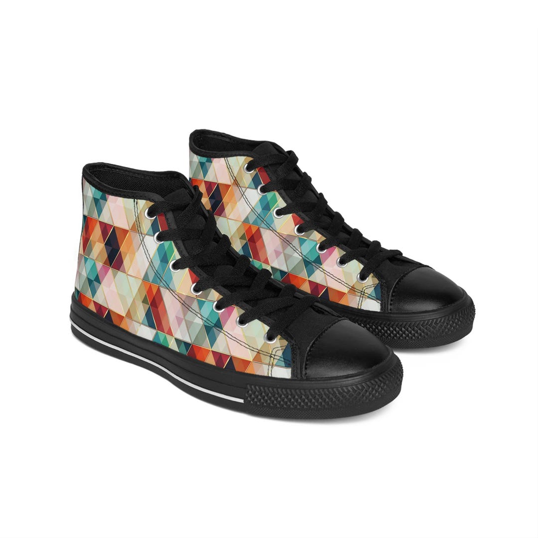 Colorful Mosiac Pattern Women's Classic Sneakers - Etsy