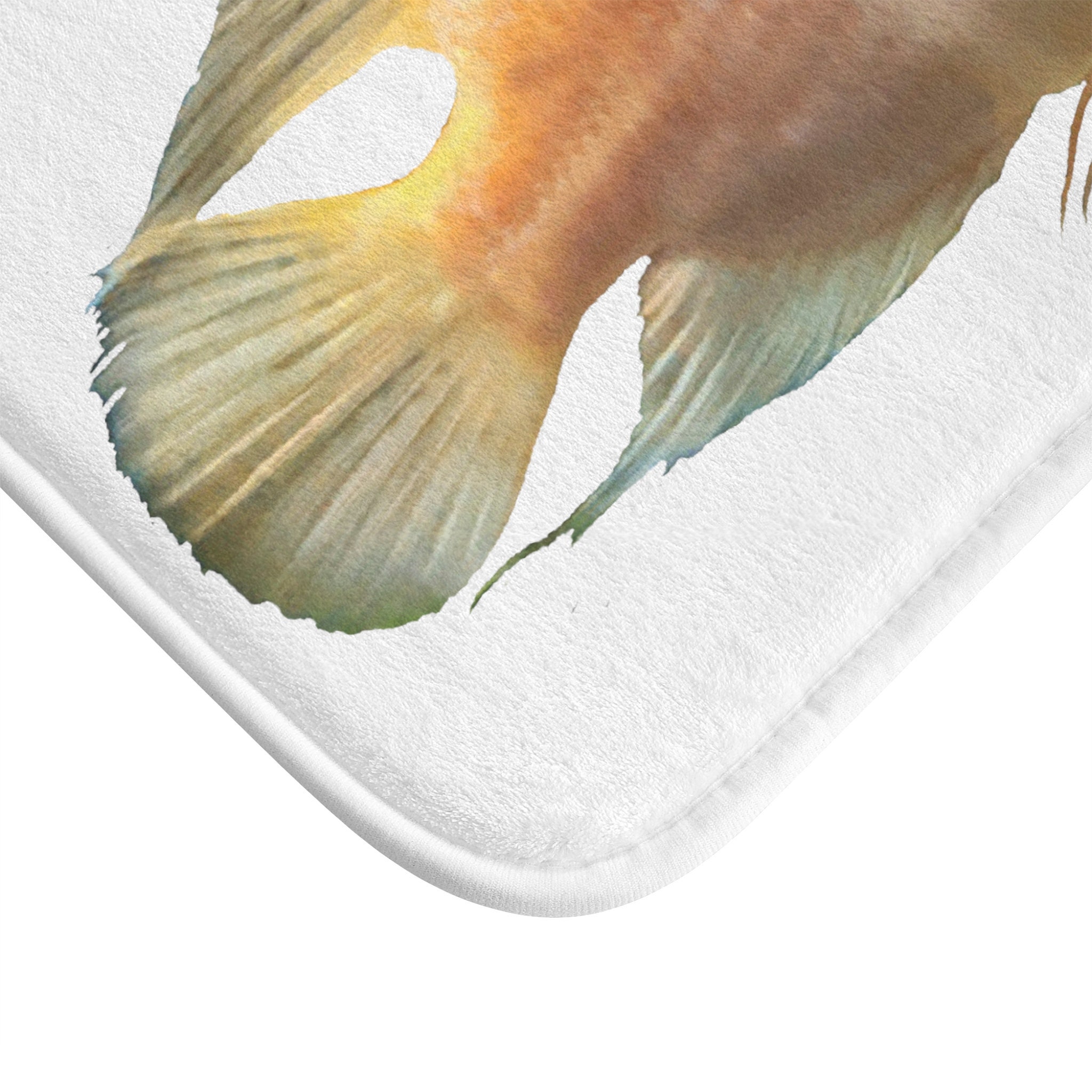 Orange Fish Bath Mat Rug, Non-slip, Binding, Thick Absorbent ...