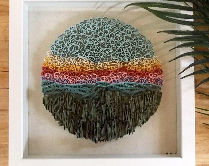 Quilled Sunset on the North Carolina Coast, Abstract Sunset, Paper ...