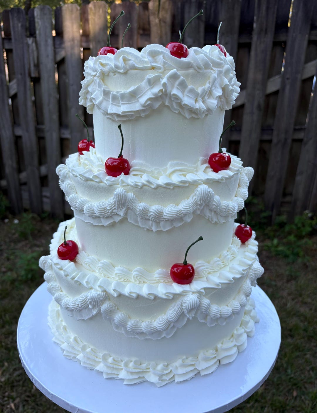 Vintage Fake Cake Design, Lambeth Wedding Cake, Cherries, Birthday Cake ...
