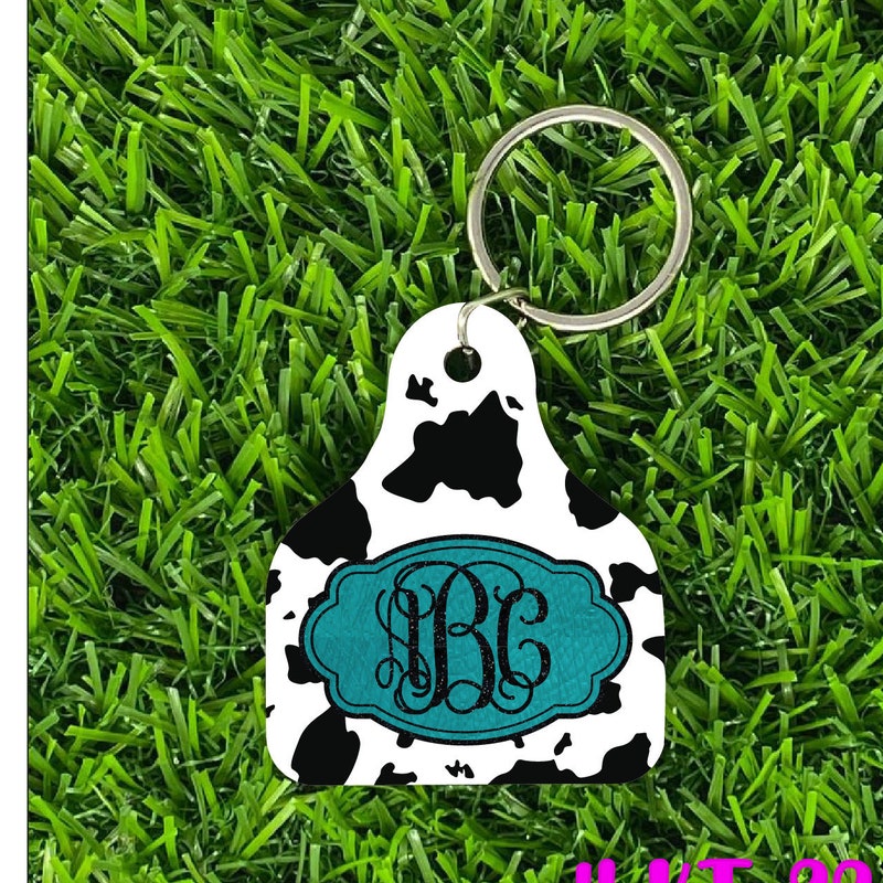 Cow Tag Keychain - Etsy