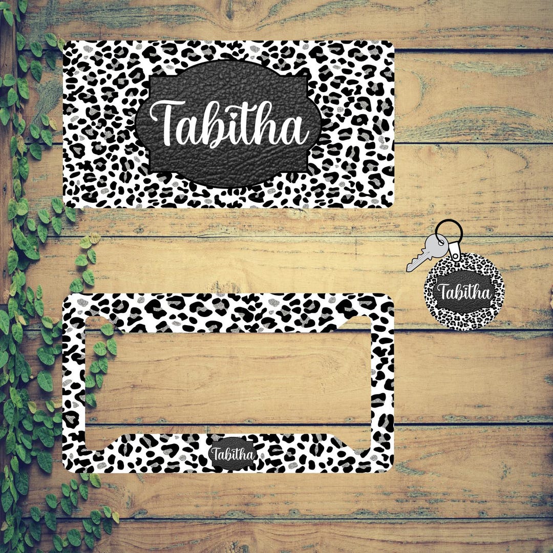 Snow Leopard Monogram License Plate, Personalized License Plate, Custom ...