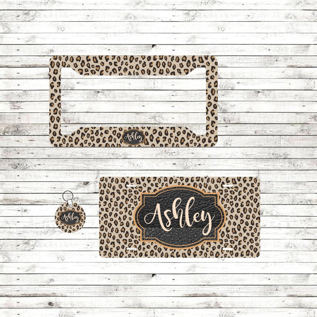 Leopard Monogram License Plate, Personalized License Plate, Leopard ...