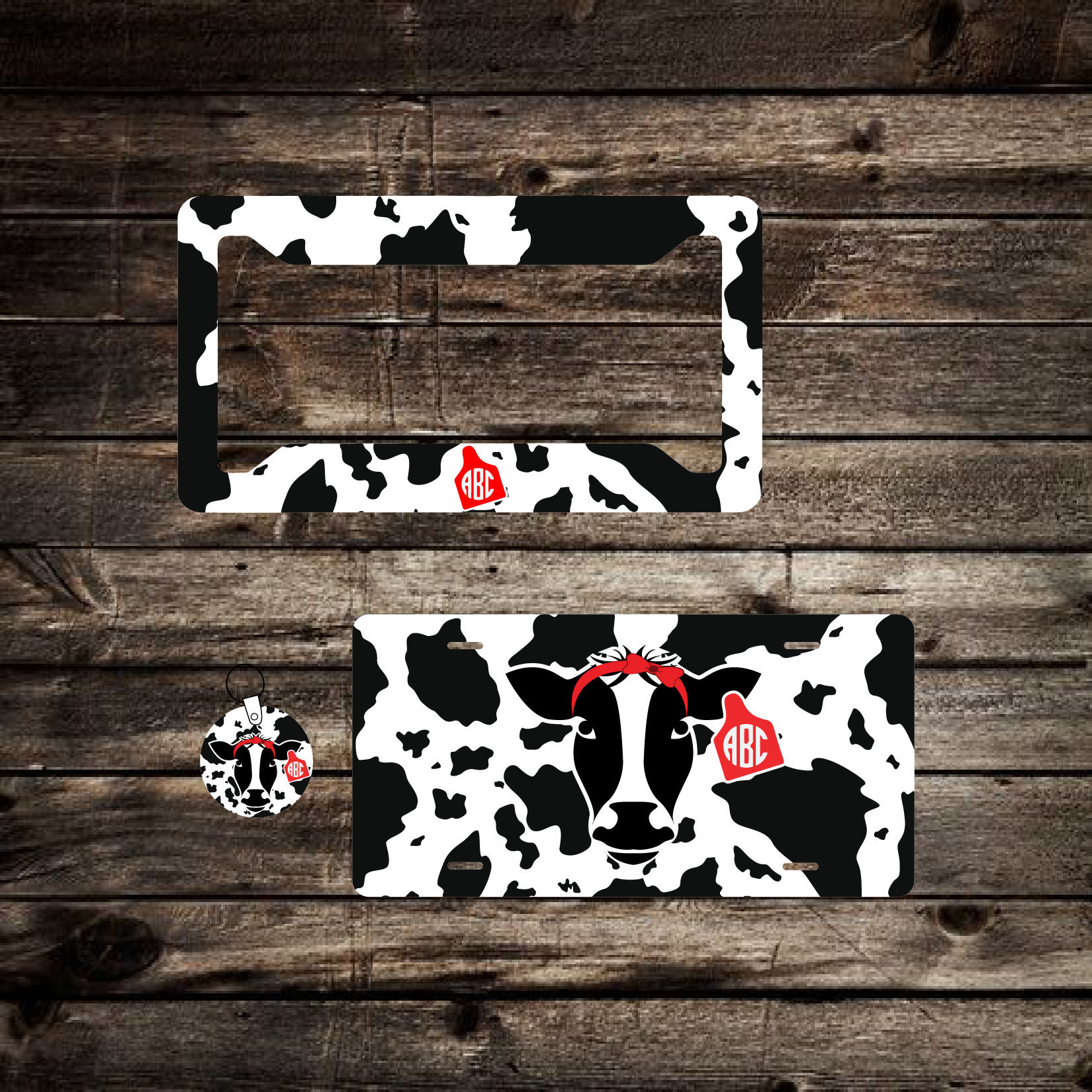 Cow Print Monogram License Plate Personalized License Plate - Etsy