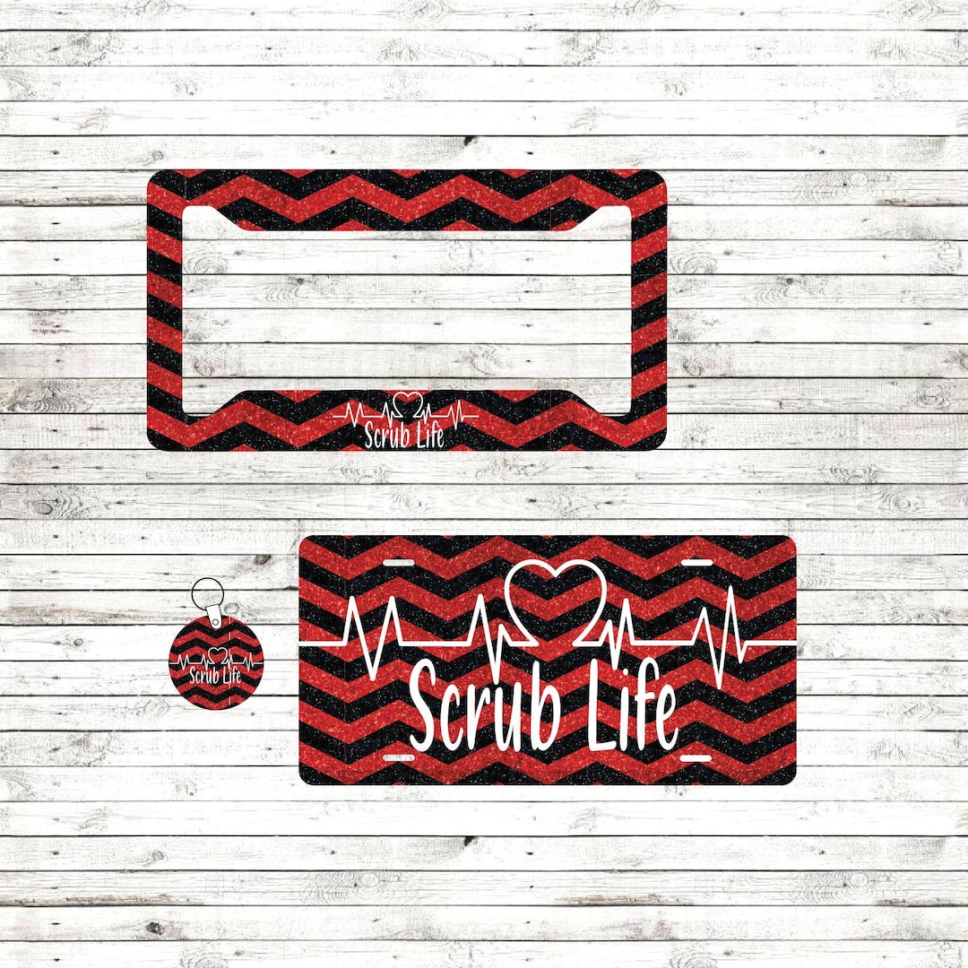 Scrub Life License Plate, EKG License Plate, Nurse License Plate Frame ...