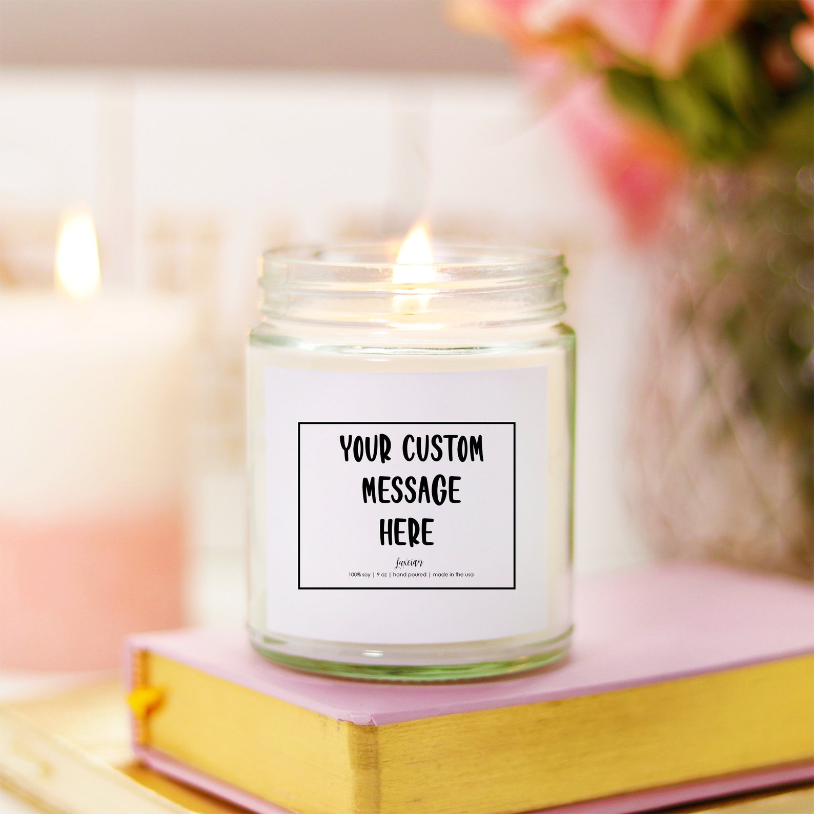 Custom Soy Candle Custom Text Gift Custom Message Gift - Etsy