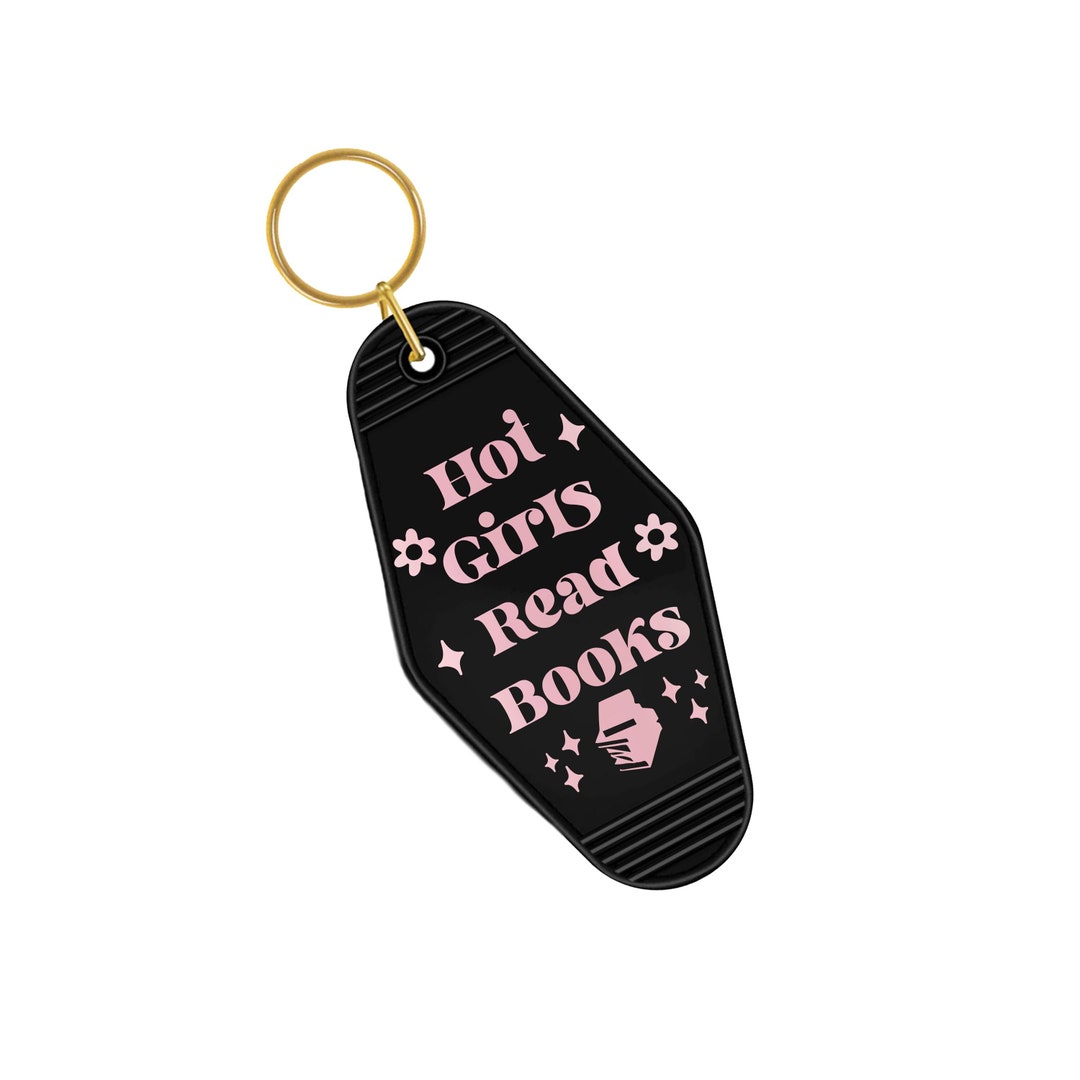Hot Girls Read Books Keychain Bookish Keychain Retro Motel Keychain ...