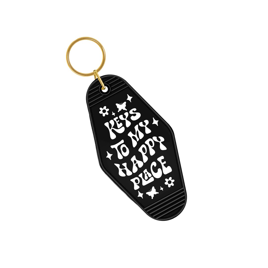 Keys to My Happy Place Keychain | Mom Keychain | Retro Motel Keychain ...