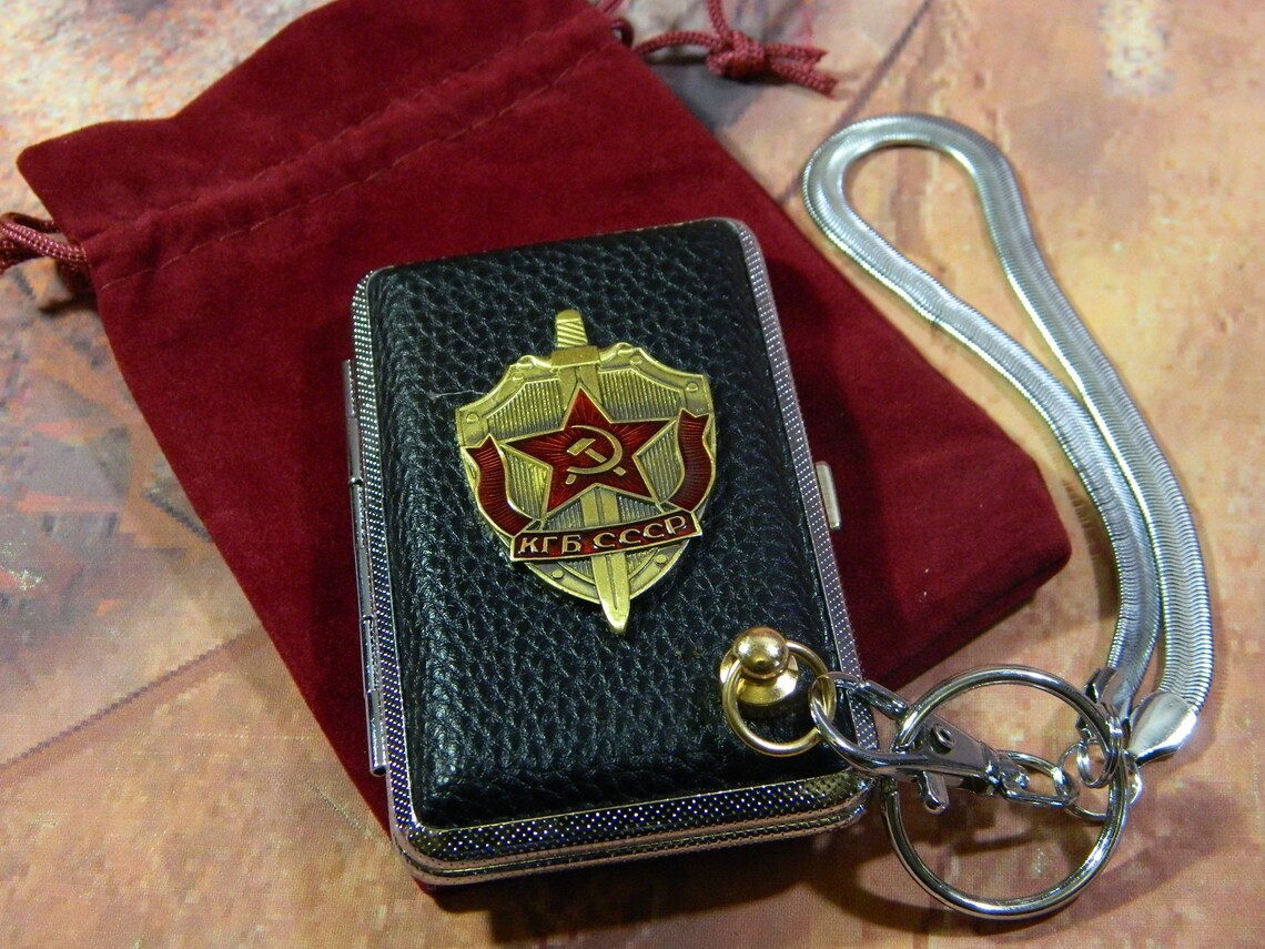 Cigarette case With symbols of the USSR KGB veteran KGB | Etsy
