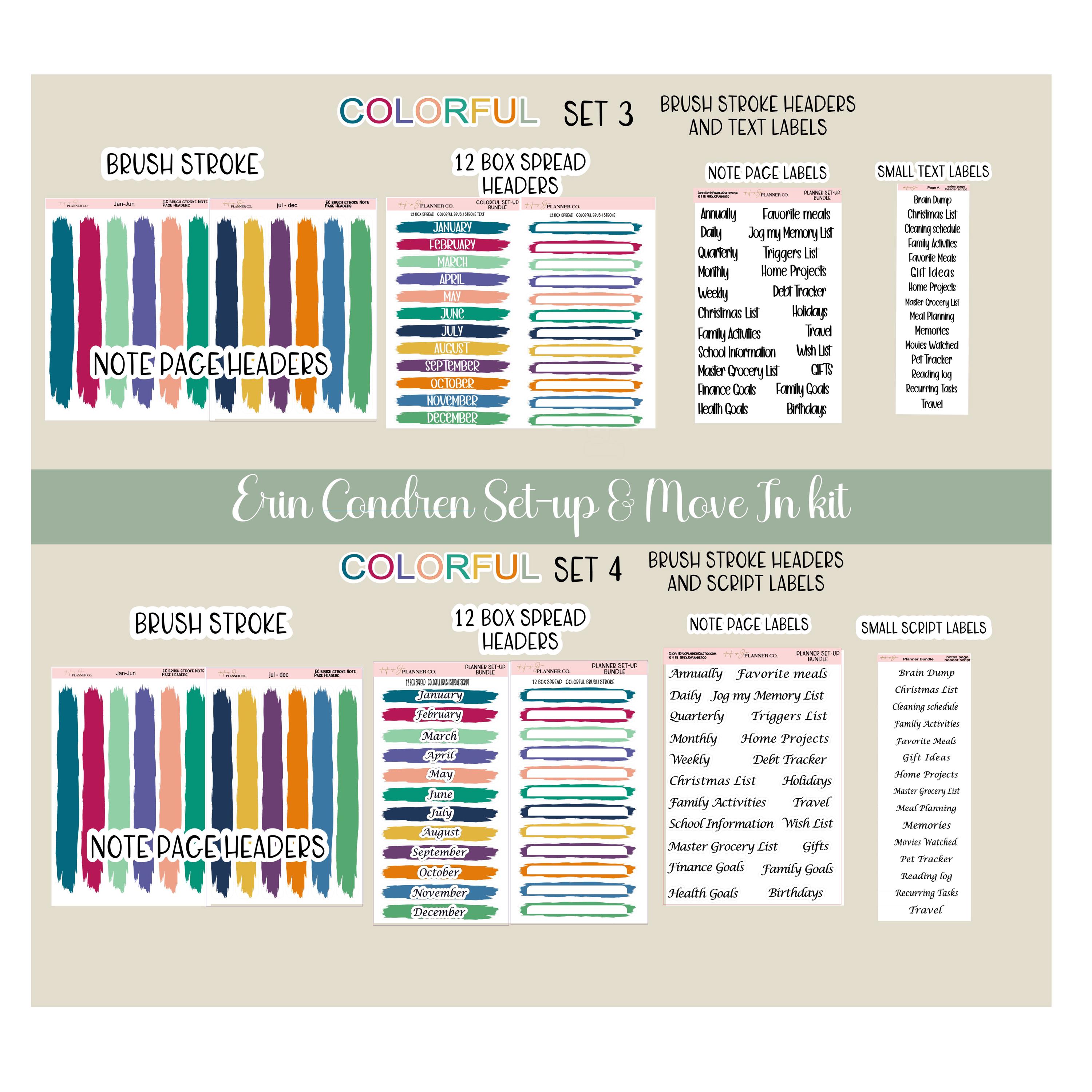 Erin Condren Setup and Move-in 7x9 Life Planner Sticker Bundle - Etsy