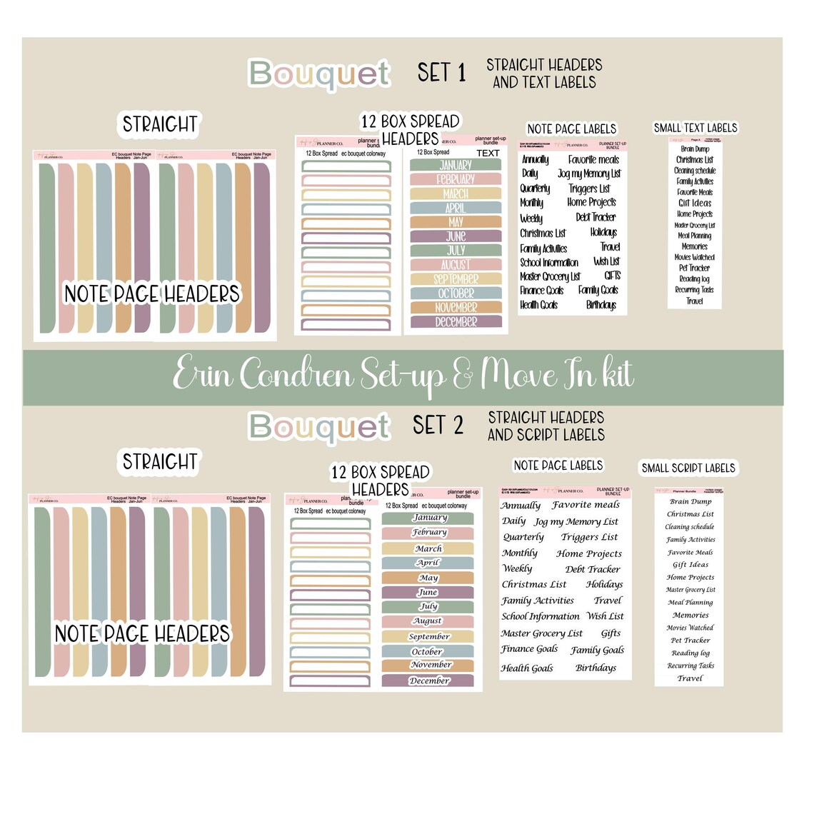 Erin Condren Setup and Move-in 7x9 Life Planner Sticker Bundle - Etsy